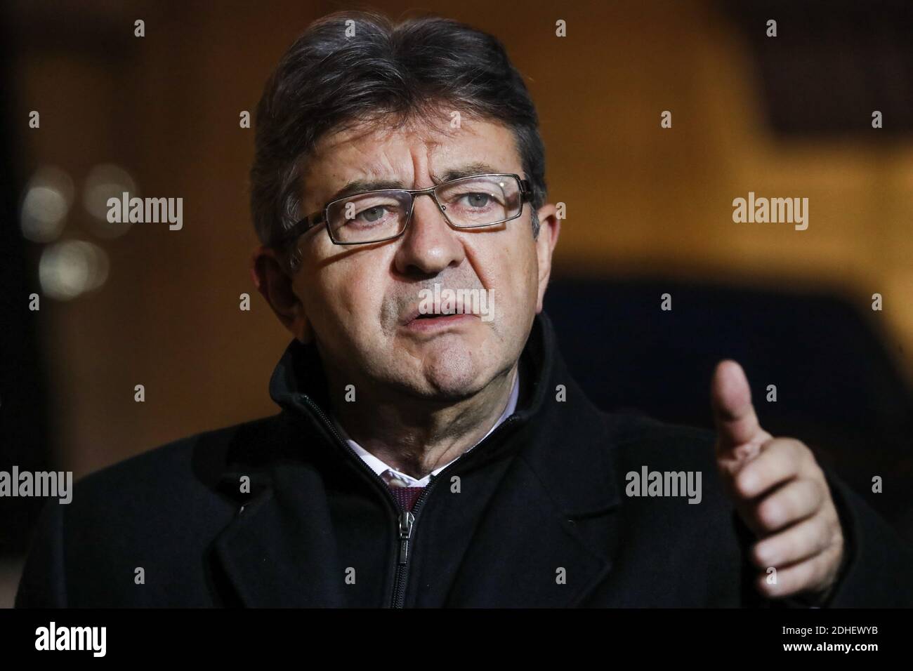 President of "La France Insoumise" party Jean-Luc Melenchon leaving the ...