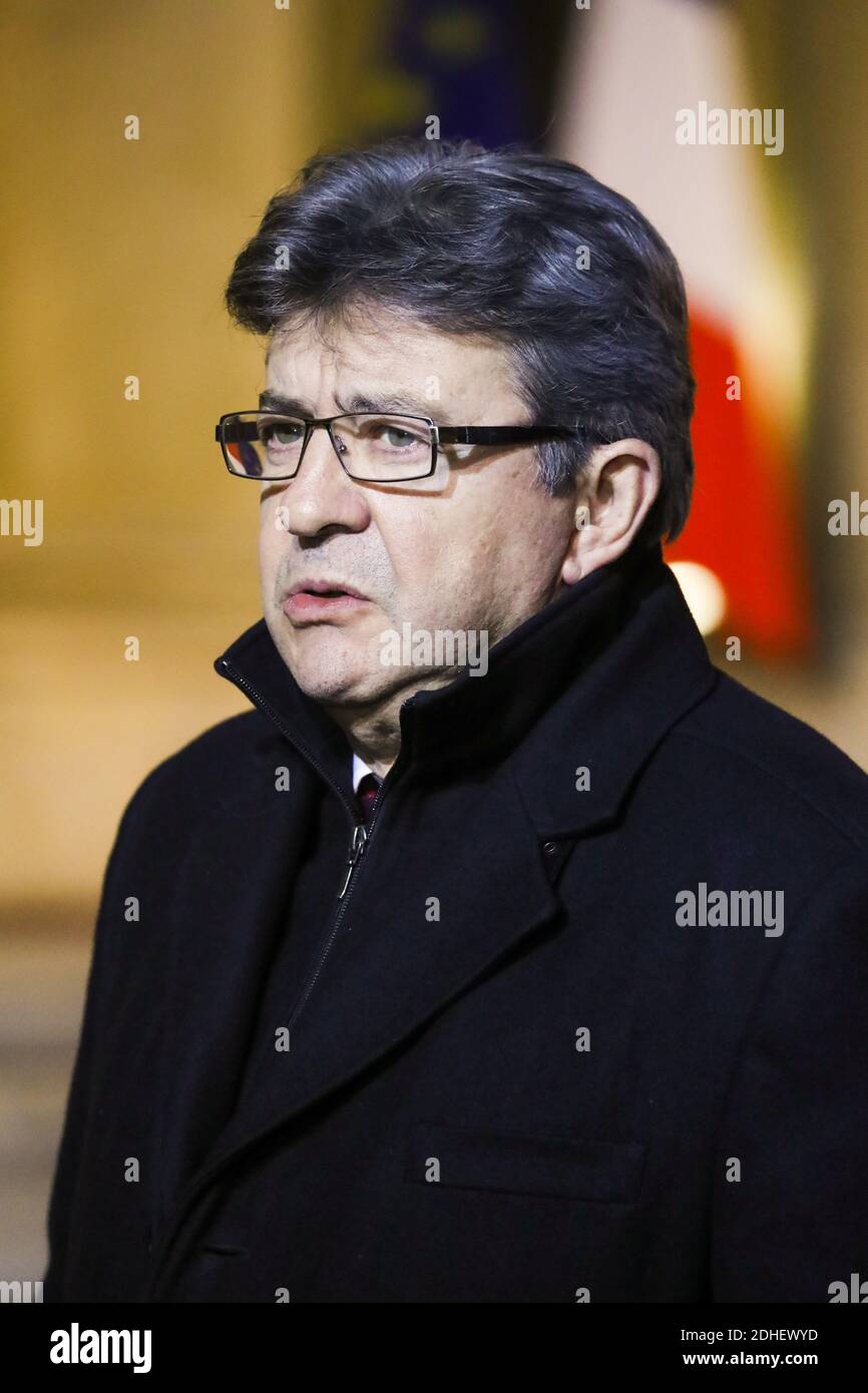 President of "La France Insoumise" party Jean-Luc Melenchon leaving the ...