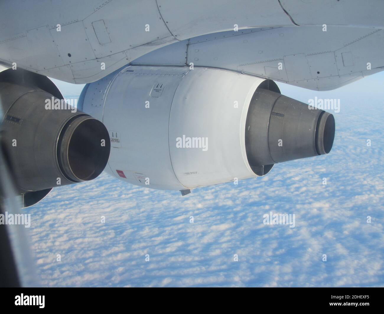 Aircraft Engines of an Avro RJ100 / BAe 146 during flight Stock Photo ...