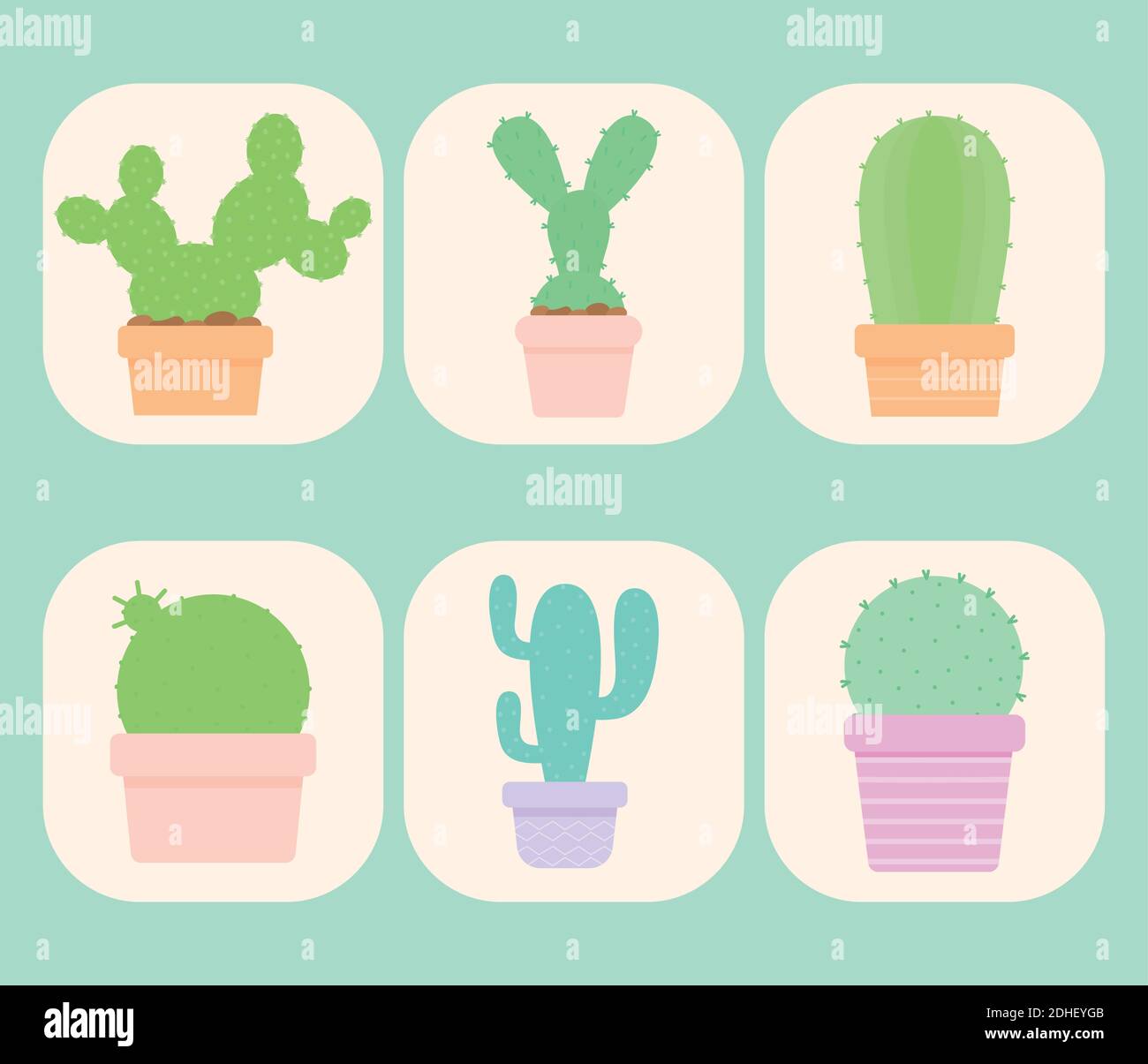set of six cactus icons Stock Vector Image & Art - Alamy