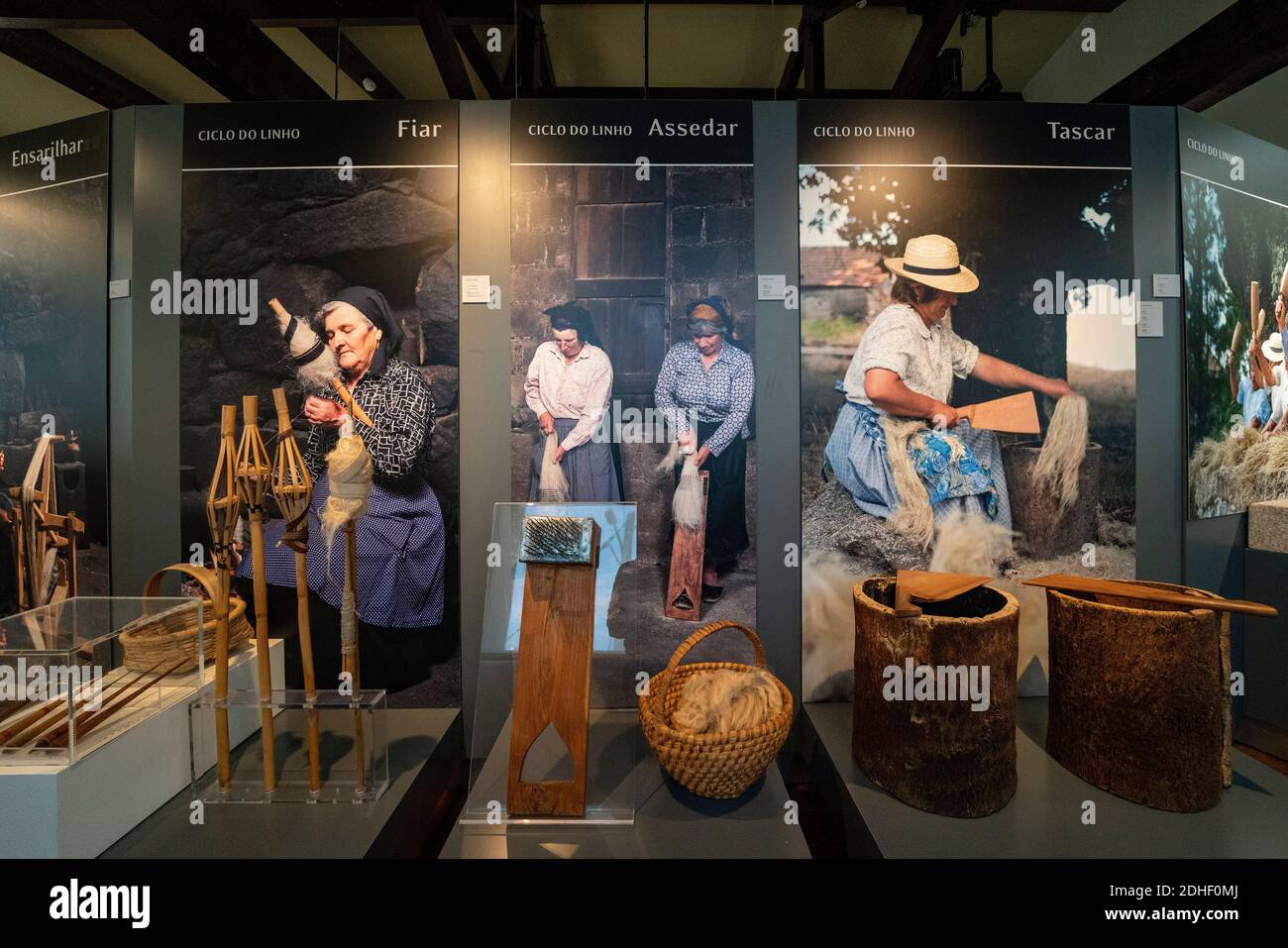 Tools for working with linen at the Museu do Linho de Várzea de Calde ...