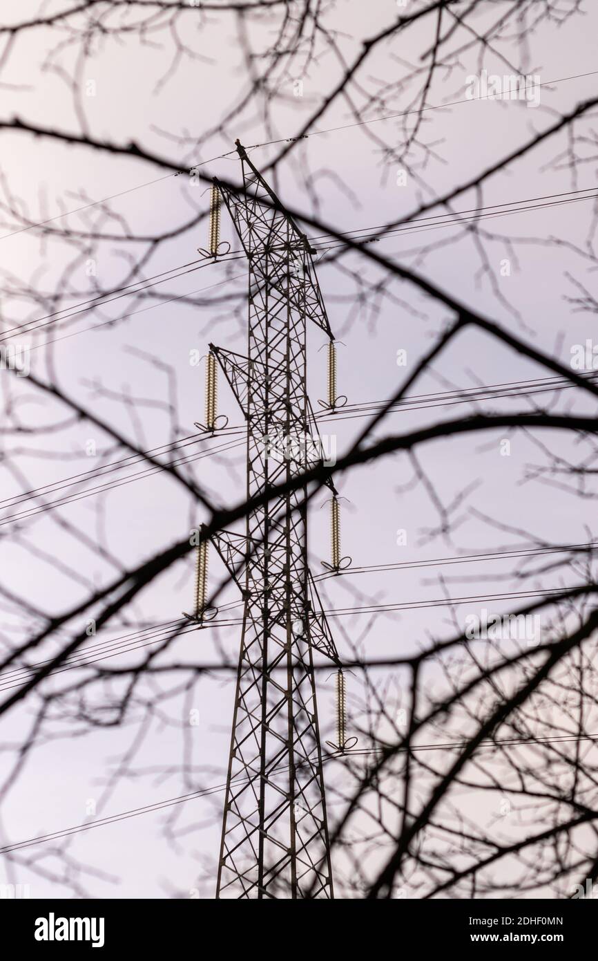 Electric high voltage tower power towers or transmission tower Stock ...