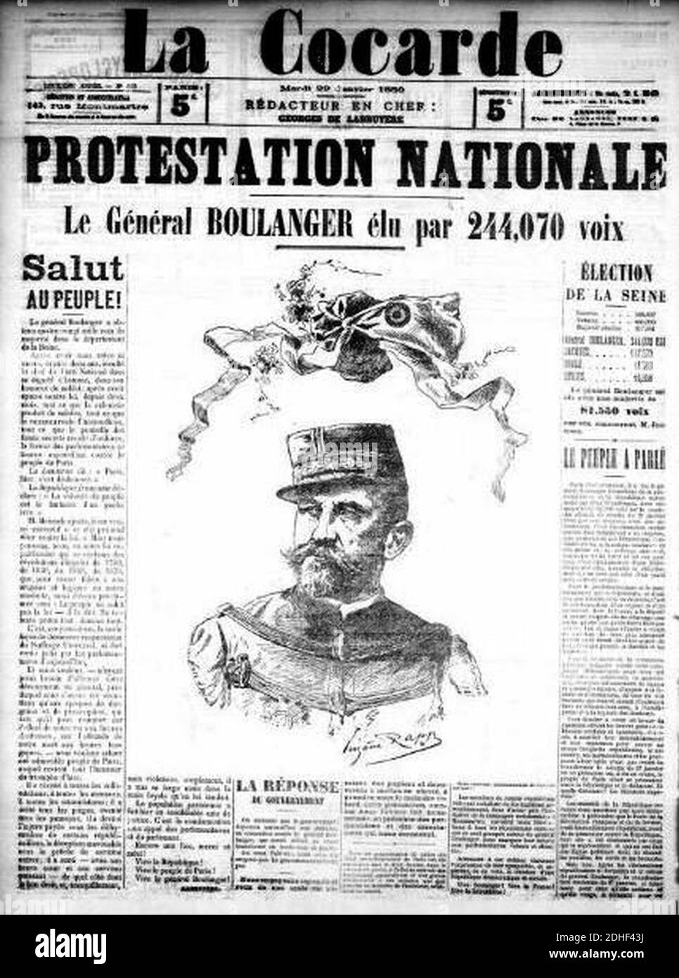 La Cocarde 1889-01-29 Stock Photo - Alamy