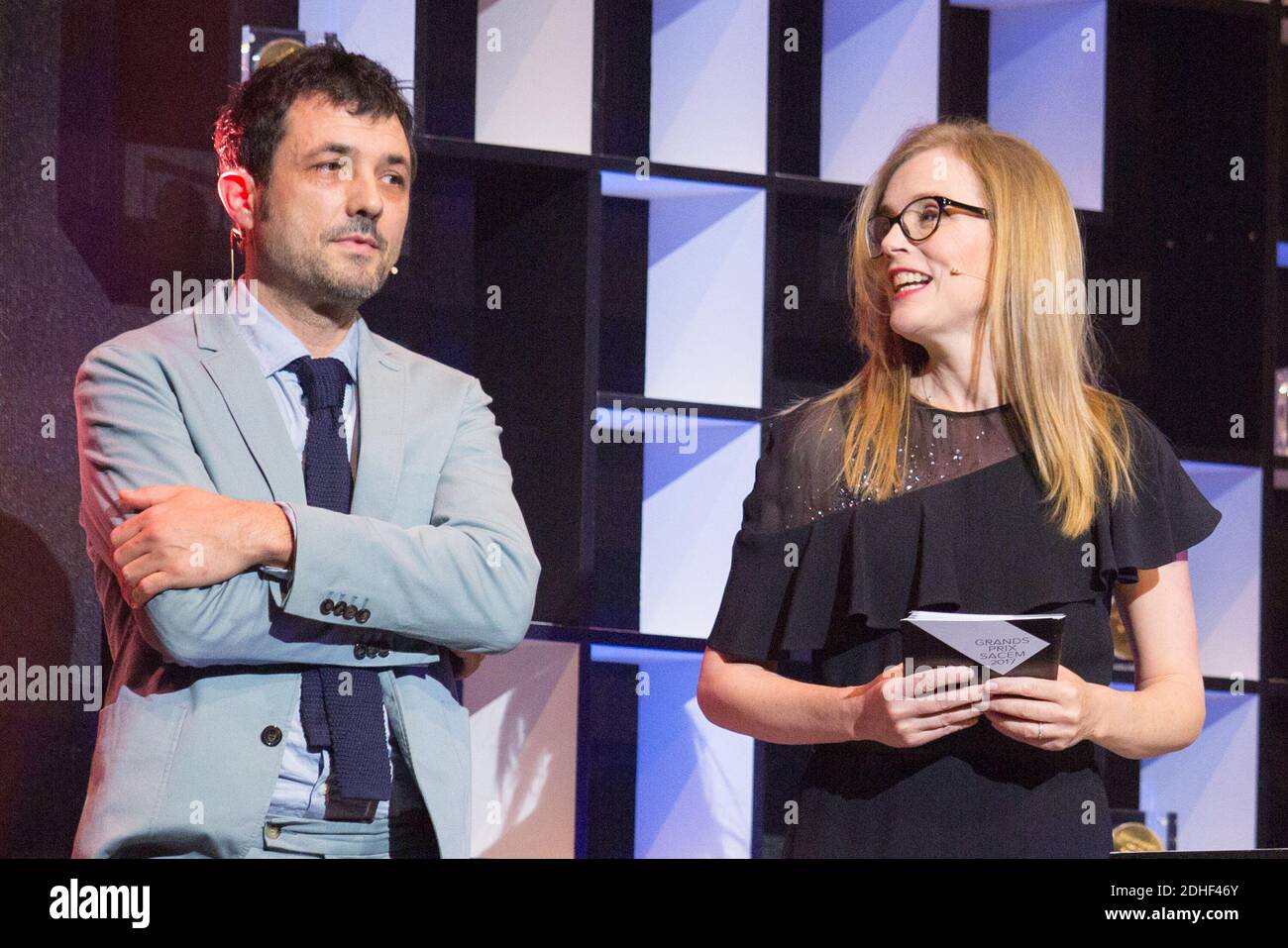 Albin de la Simone, Isabelle Carre lors du Grands Prix Sacem 2017 ...