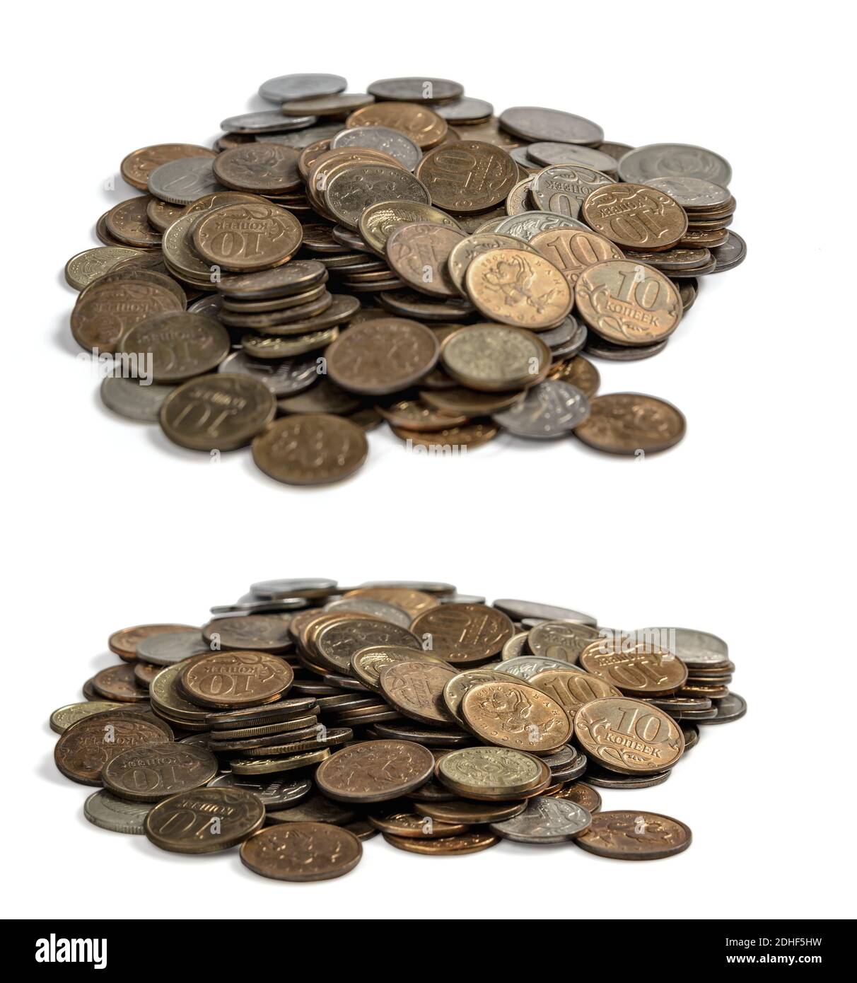 Pile old coins silver Cut Out Stock Images & Pictures - Alamy