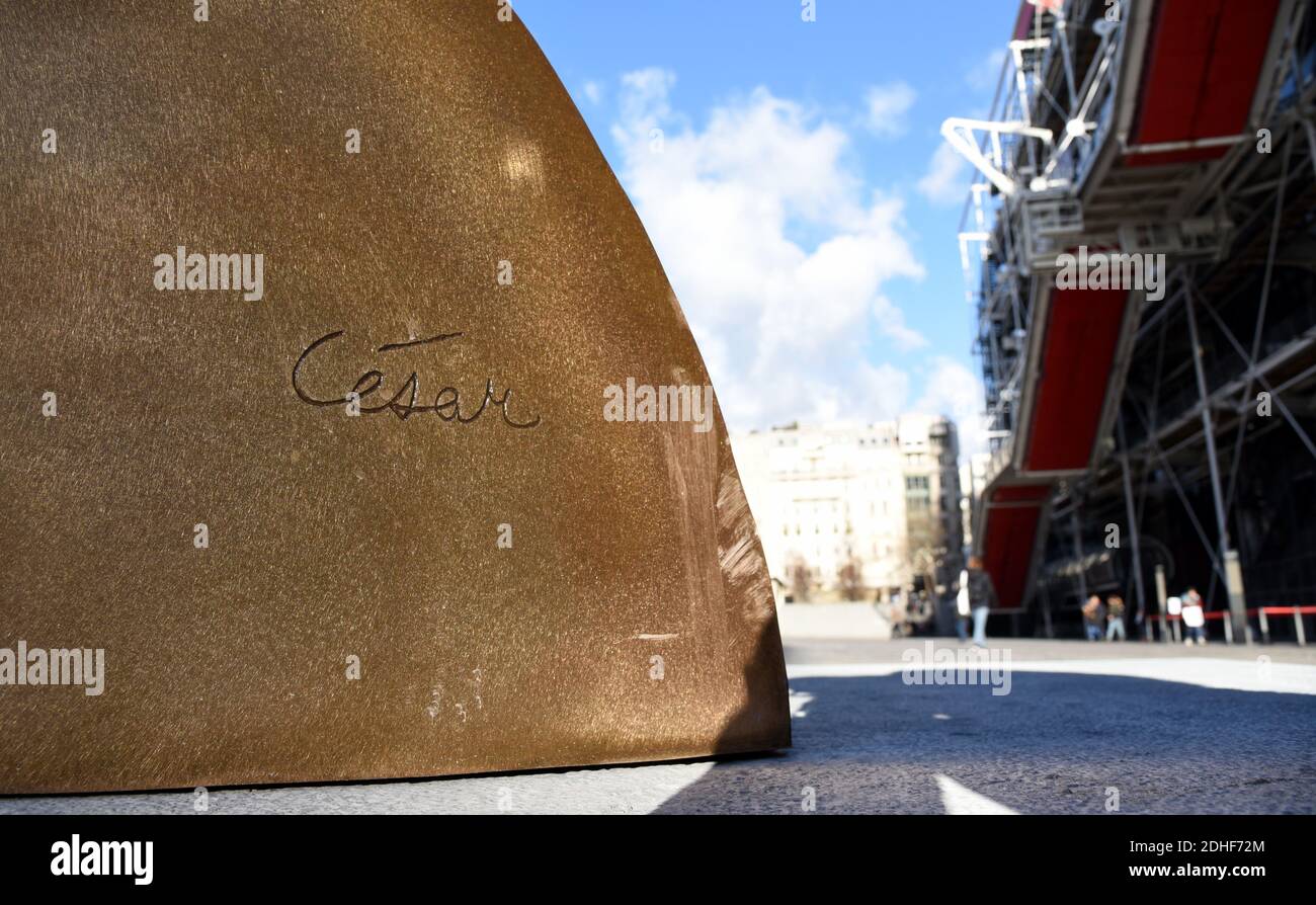 A giant thumb sculpture by late French artist Cesar Baldaccini, known ...