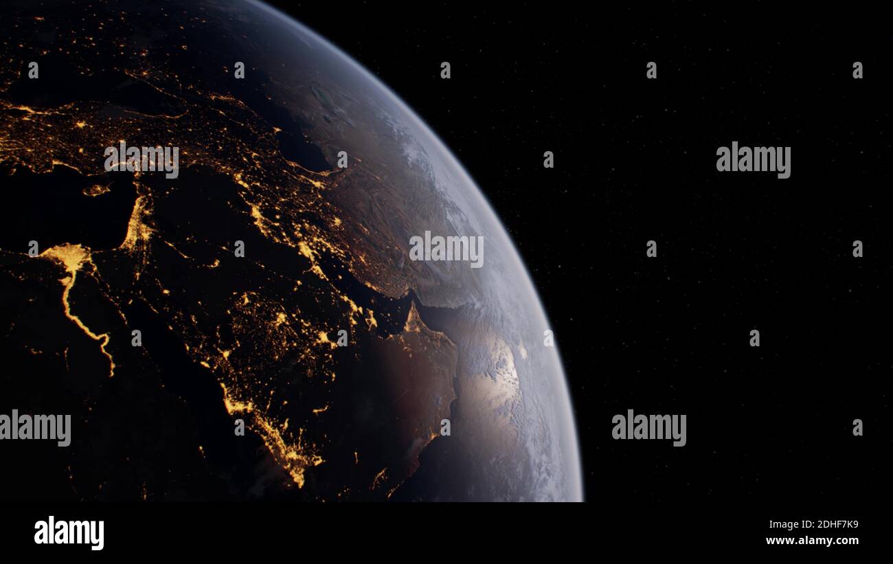 Earth globe planet from space orbit Stock Photo - Alamy
