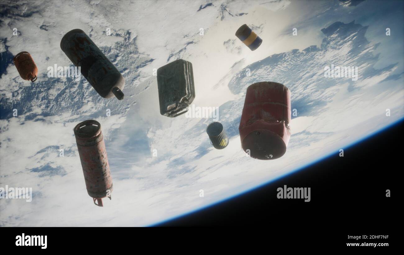 Pollution of the atmosphere of the planet Earth and space Stock Photo ...