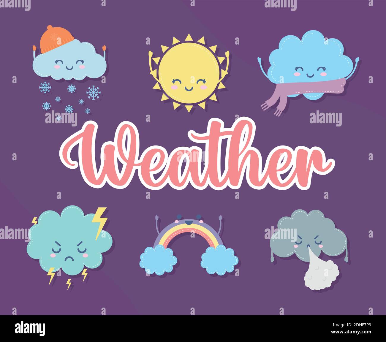 set of weather icons with weather lettering Stock Vector Image & Art ...