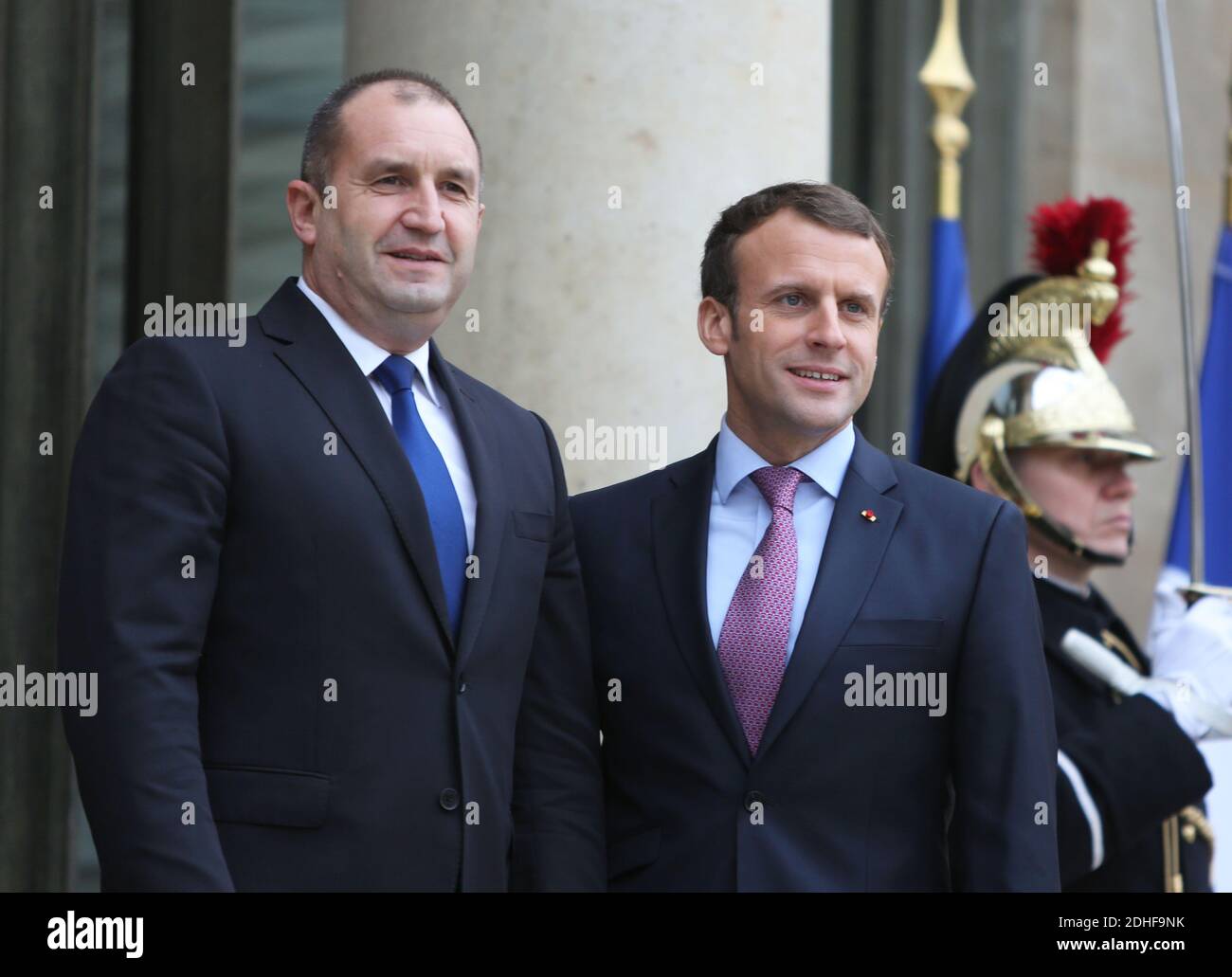 French President Emmanuel Macron receives his Bulgarian counterpart ...