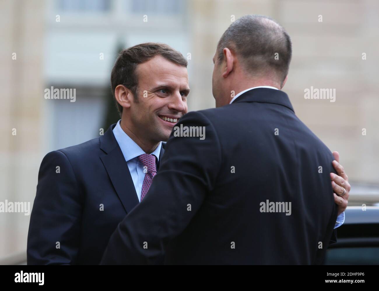 French President Emmanuel Macron receives his Bulgarian counterpart ...