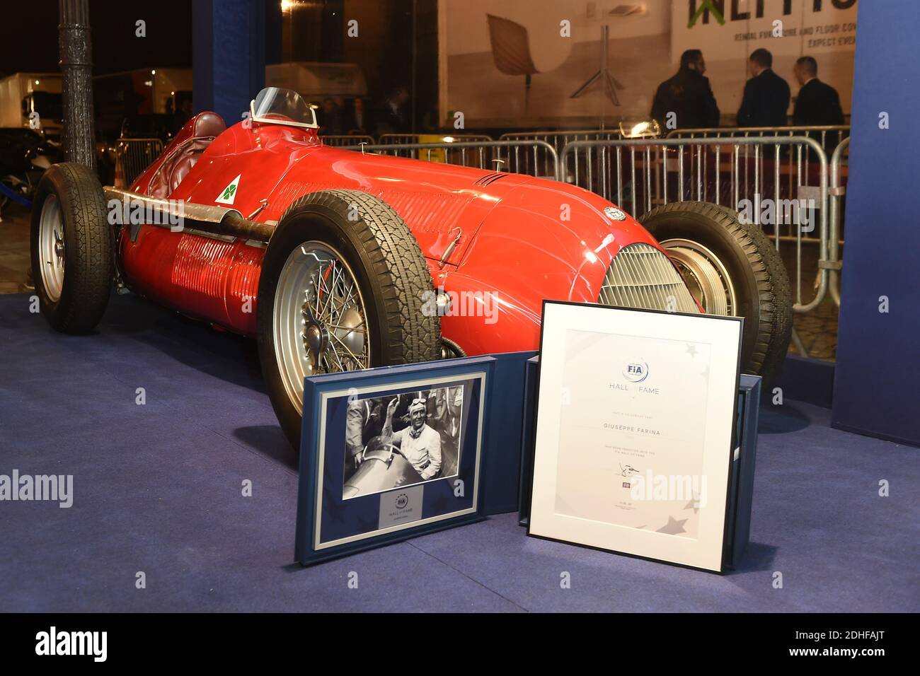 Legendary Alfetta 158 car is presented during the FIA Hall of Fame ...