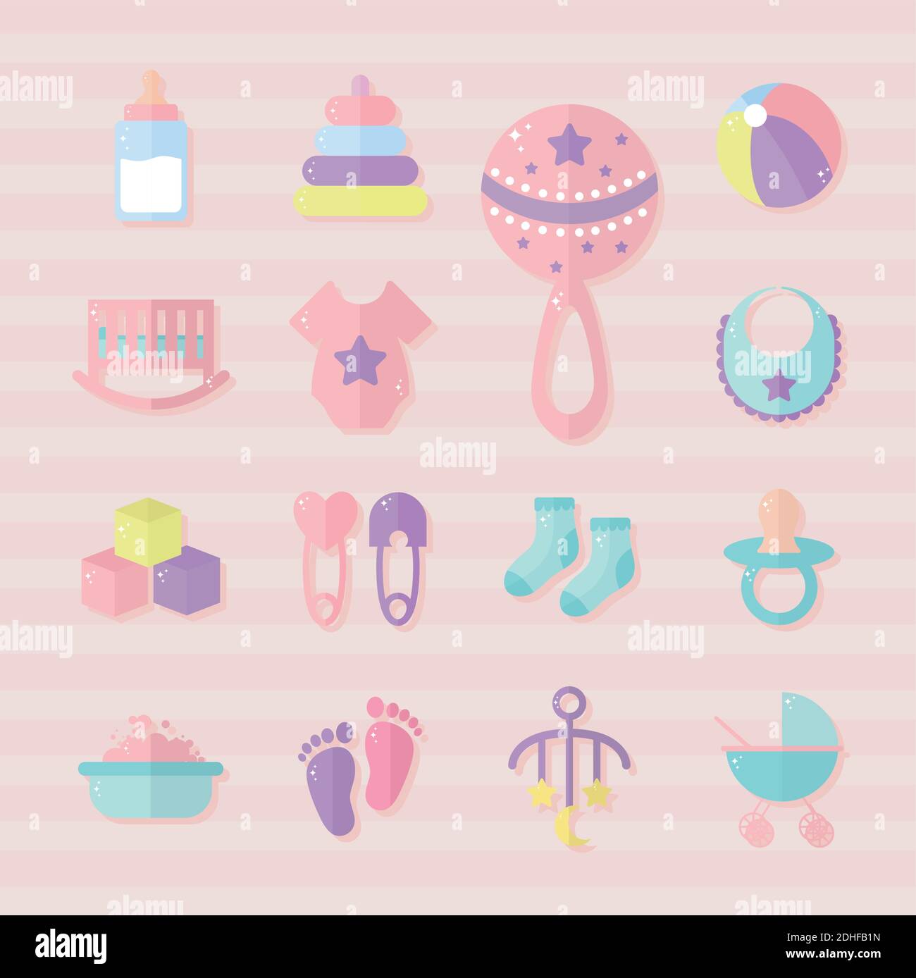 group of baby shower icons Stock Vector Image & Art - Alamy