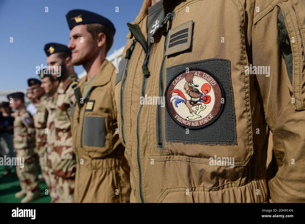 French president Emmanuel Macron meets with French soldiers, part of ...