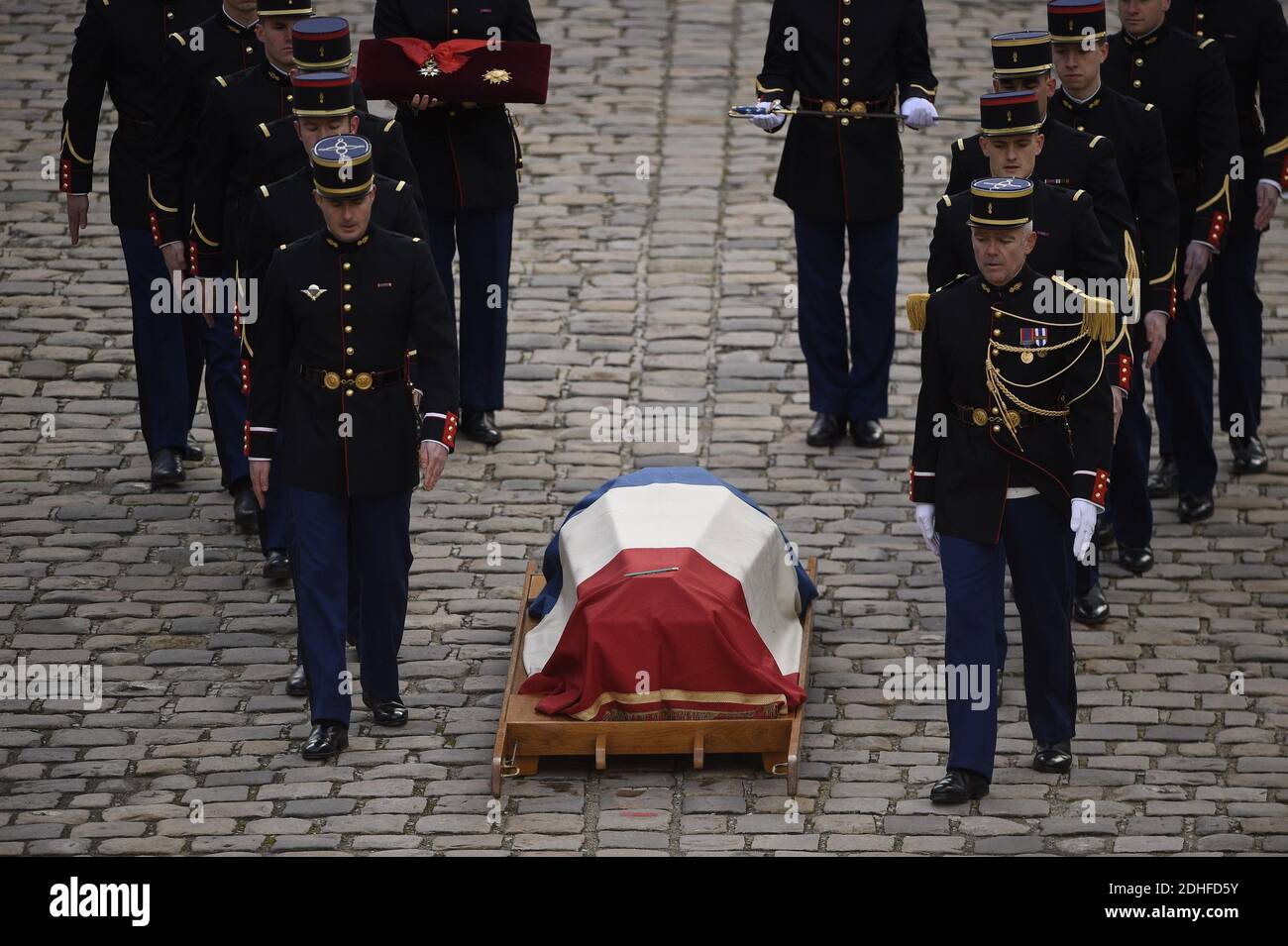 The coffin during a National Tribute ceremony for late member of the ...