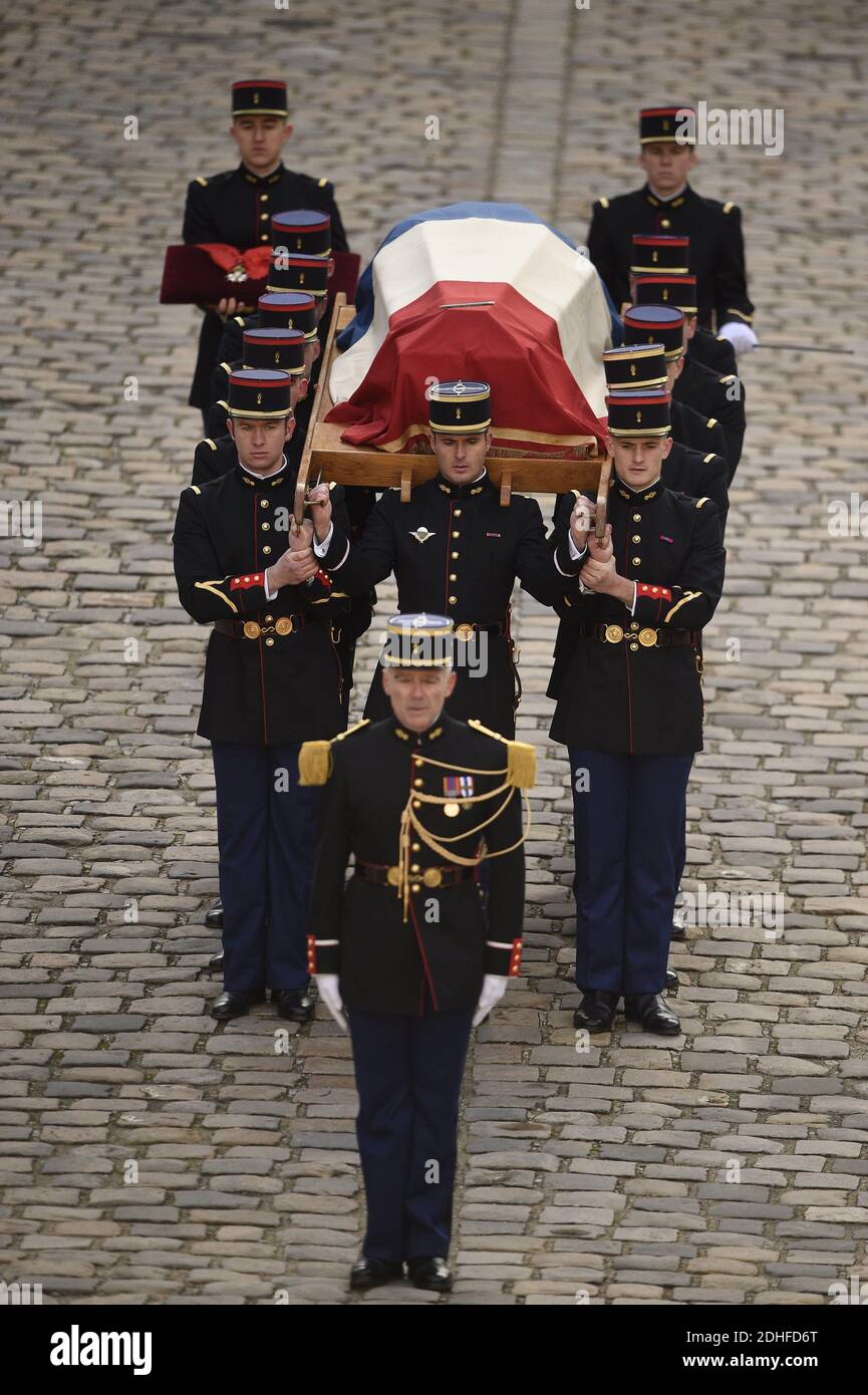 The coffin during a National Tribute ceremony for late member of the ...