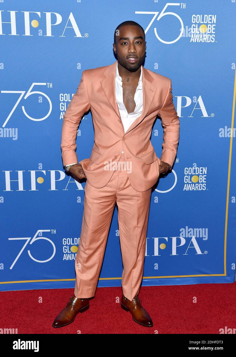 Marcc Rose attends the Golden Globes 75th anniversary special screening ...