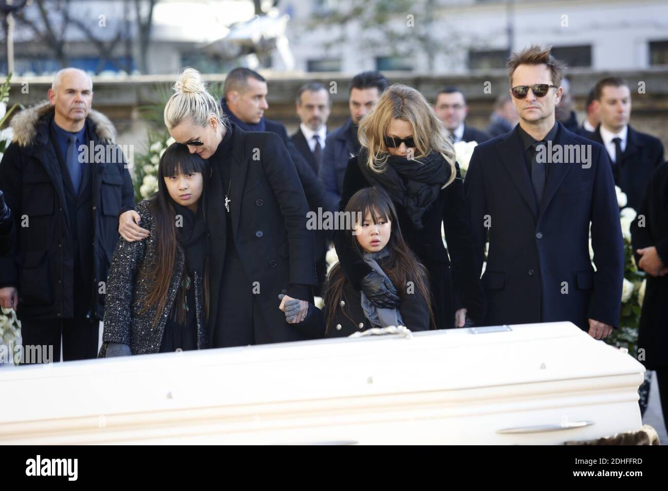 Laeticia Hallyday, Joy et Jade, Laura Smet and David Hallyday during ...