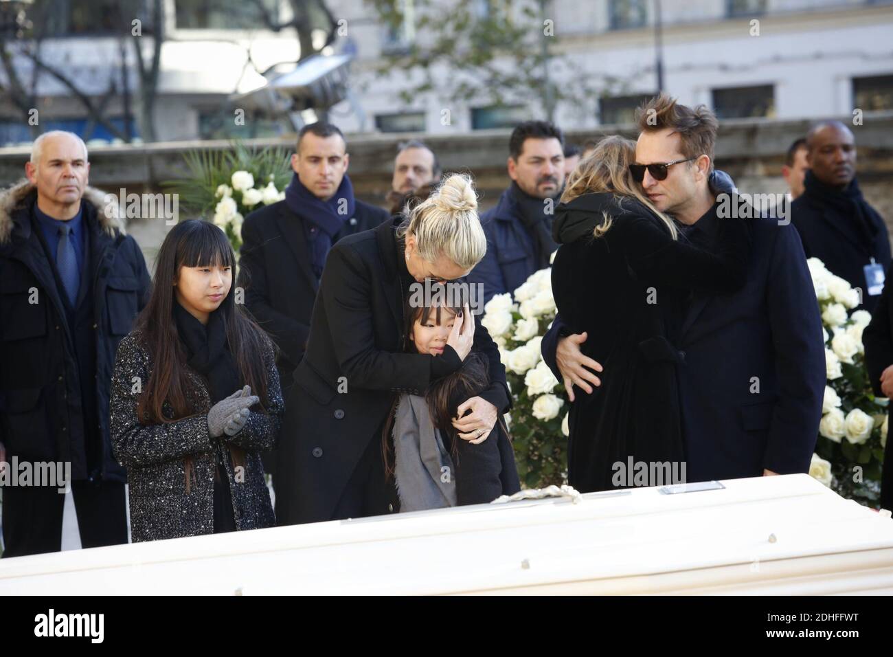 Laeticia Hallyday, Joy et Jade, Laura Smet and David Hallyday during ...