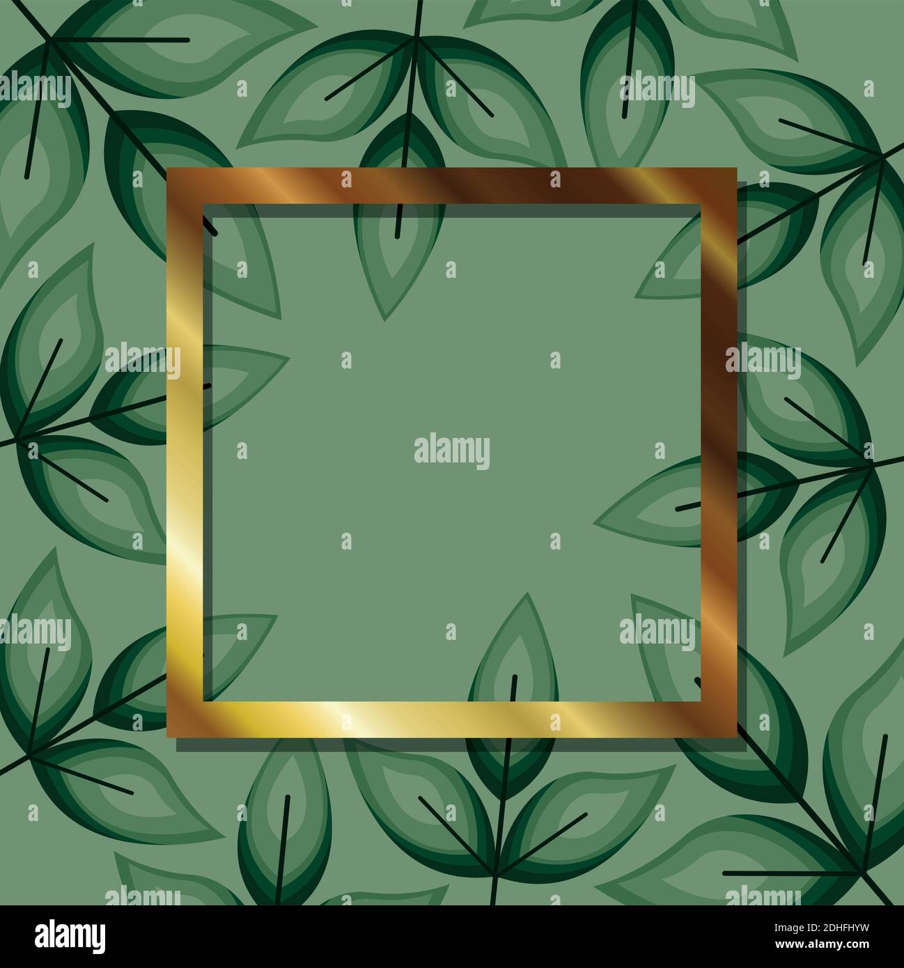 frame with gold color on a leaves background Stock Vector Image & Art ...