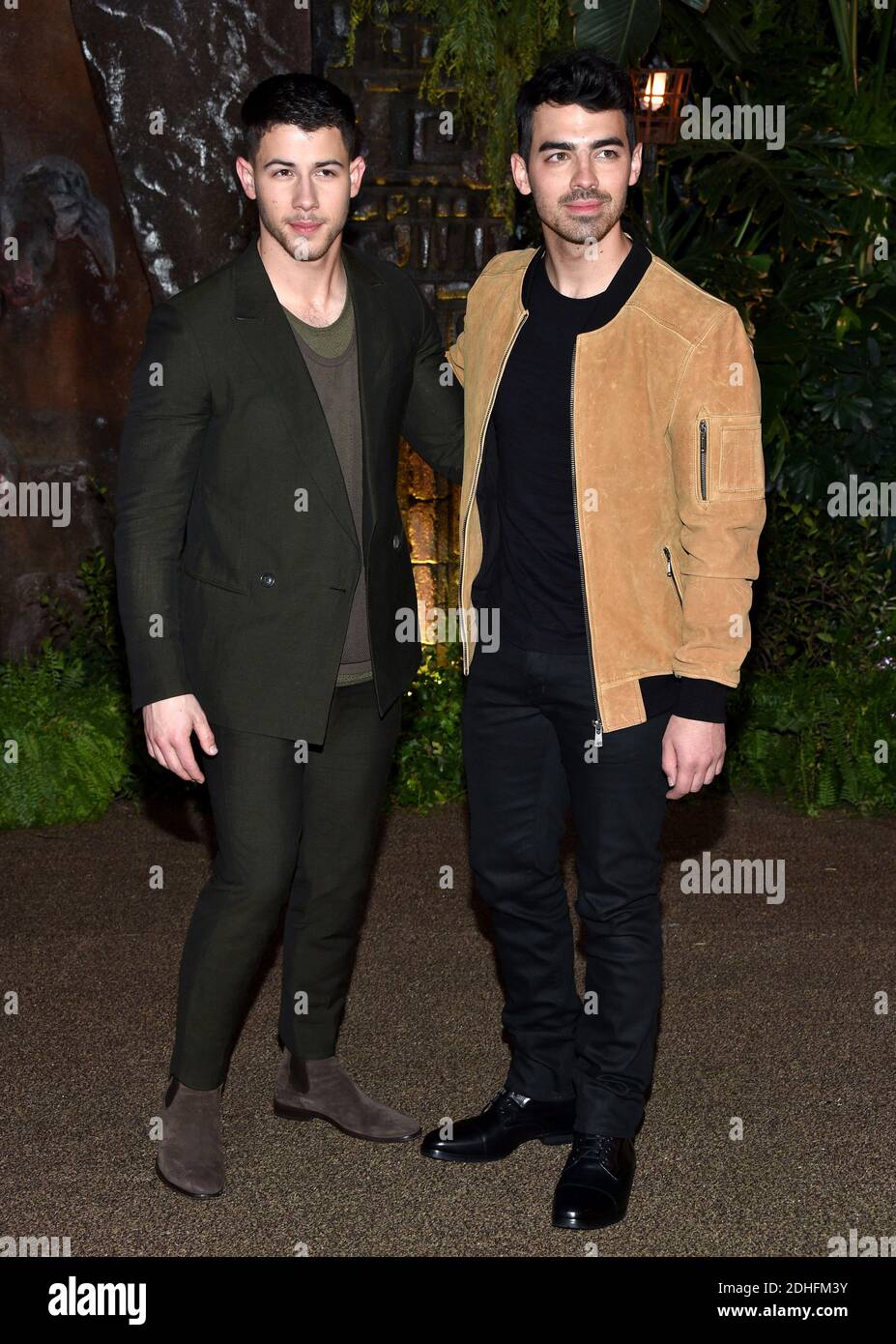 Nick Jonas and Joe Jonas attend the premiere of Columbia Pictures ...