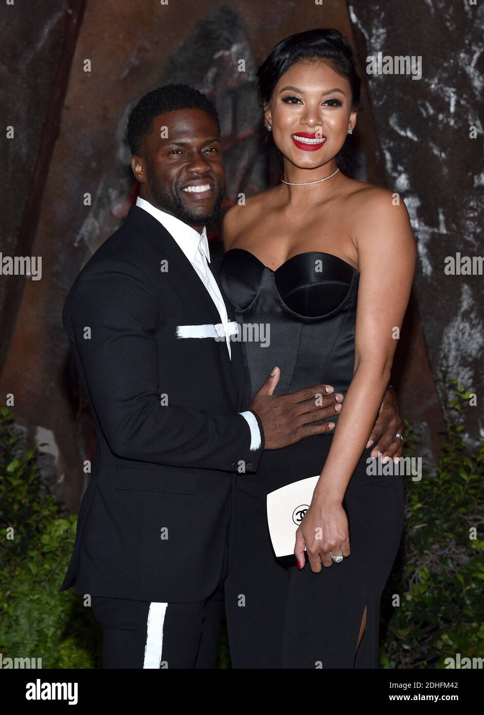 Kevin Hart and Eniko Parrish attend the premiere of Columbia Pictures ...