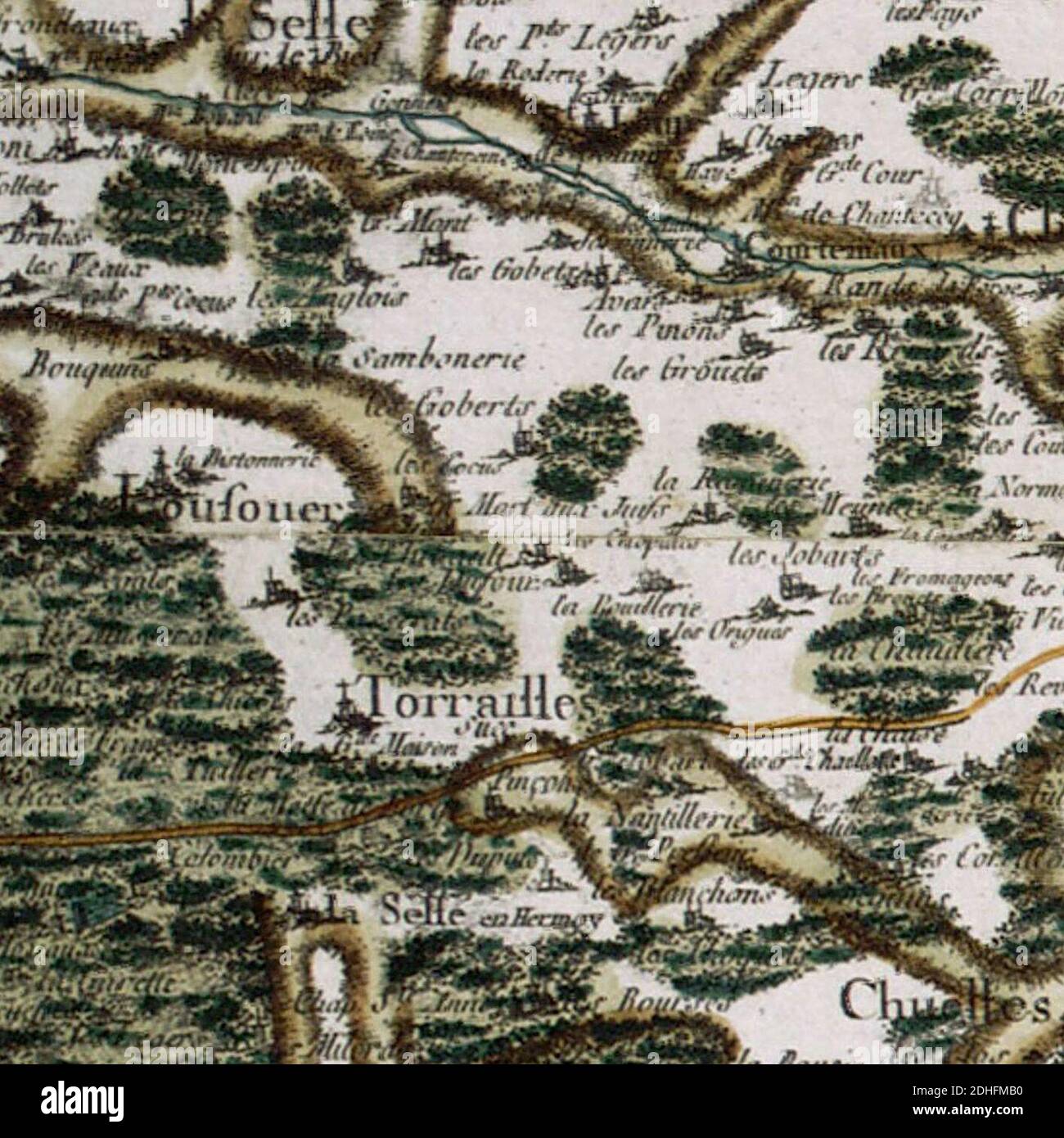 La Mort aux Juifs carte de Cassini vers 1757 Stock Photo - Alamy