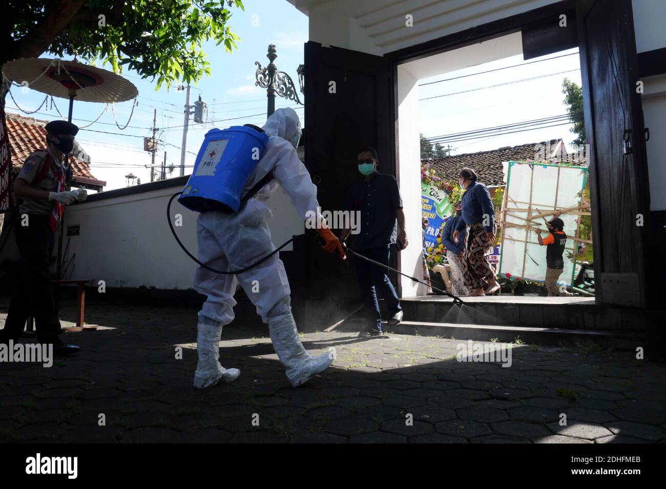 Yogyakarta, Indonesia. 09th Dec, 2020. Officers wearing personal ...
