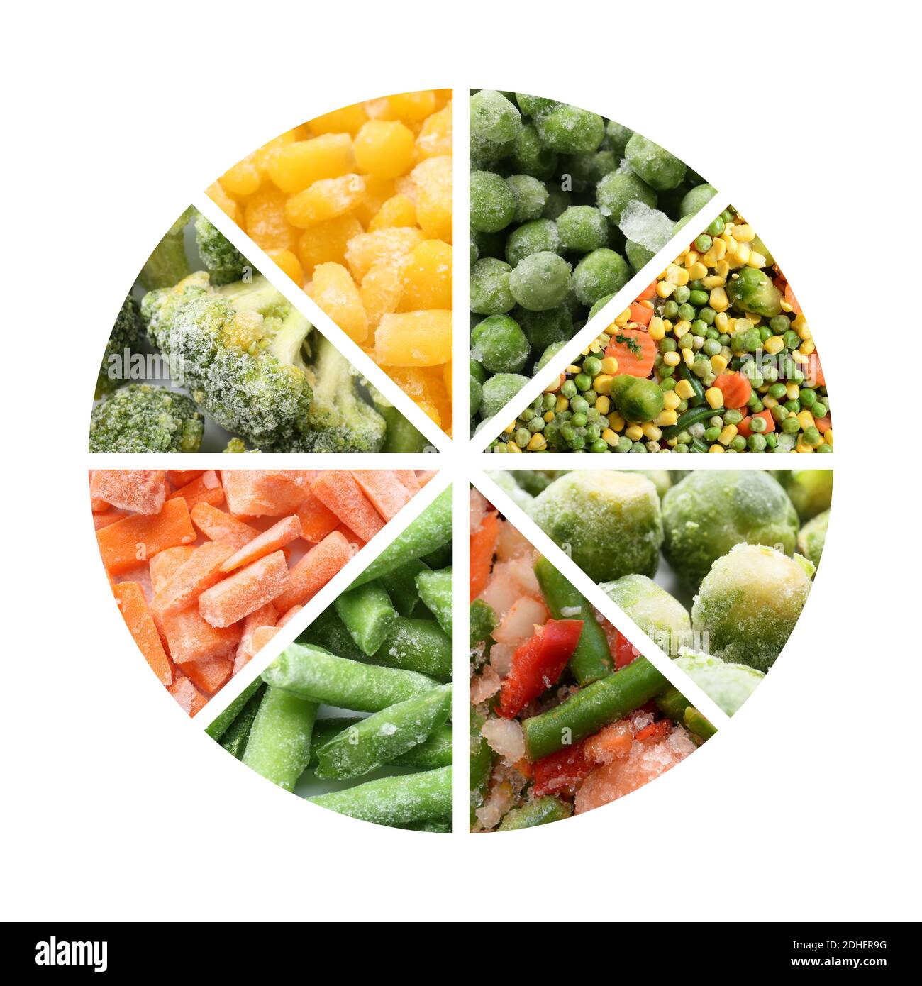 Collage of different frozen vegetables on white background Stock Photo ...