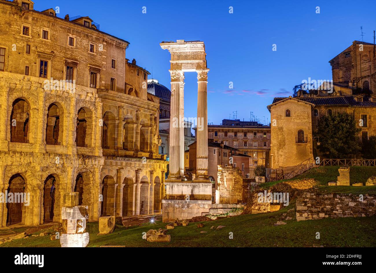 The Theatre of Marcellus and the Temple of Apollo Sosianus in Rome ...