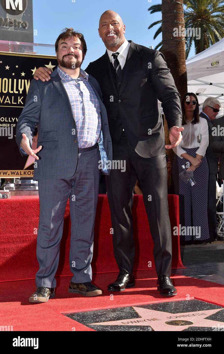 Jack Black attends the ceremony honoring Dwayne Johnson aka The Rock ...