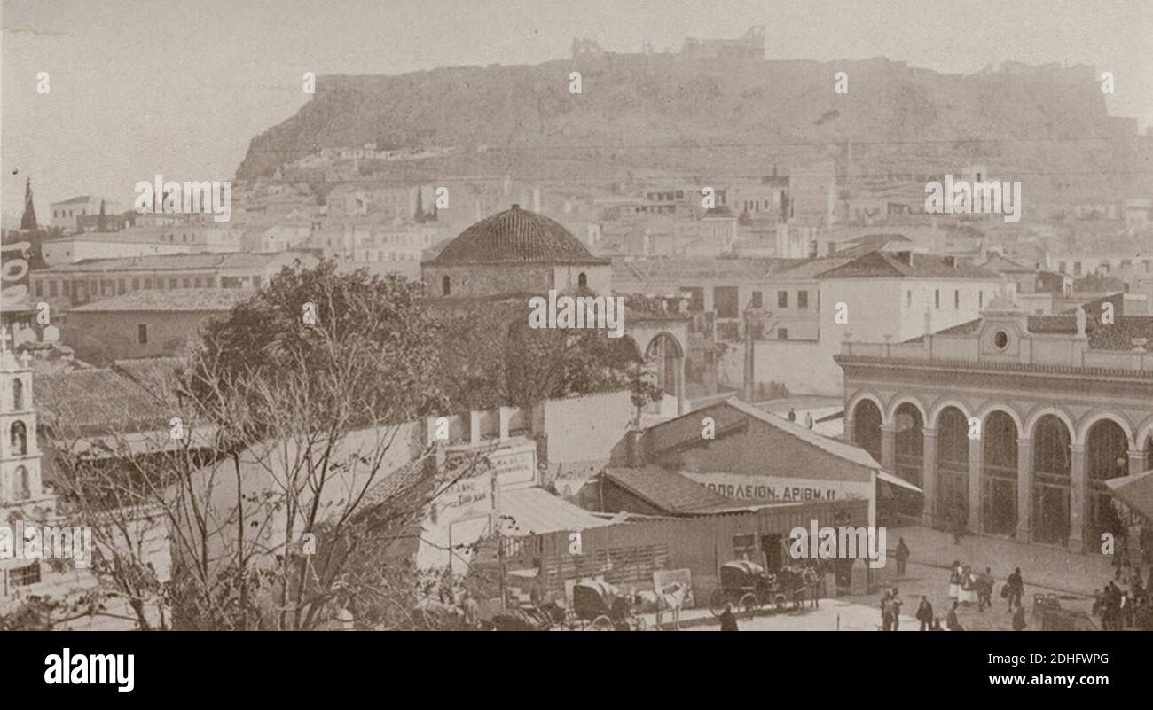 La place de la gare Monastiraki - Van Den Brule Alfred - 1907 Stock ...
