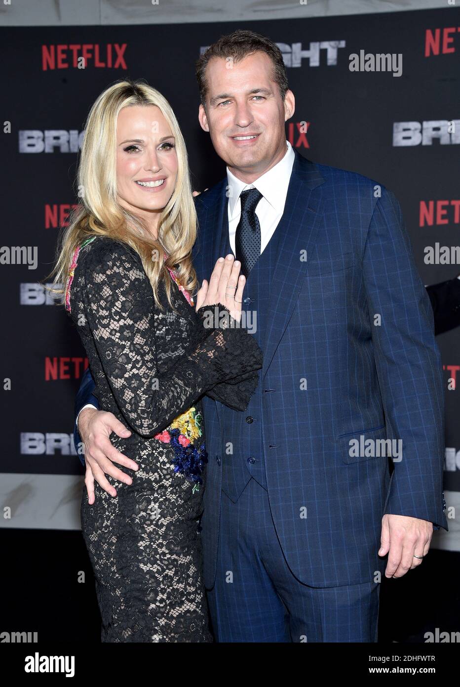 Molly Sims, Scott Stuber attend the Premiere of Netflix's 'Bright' at ...