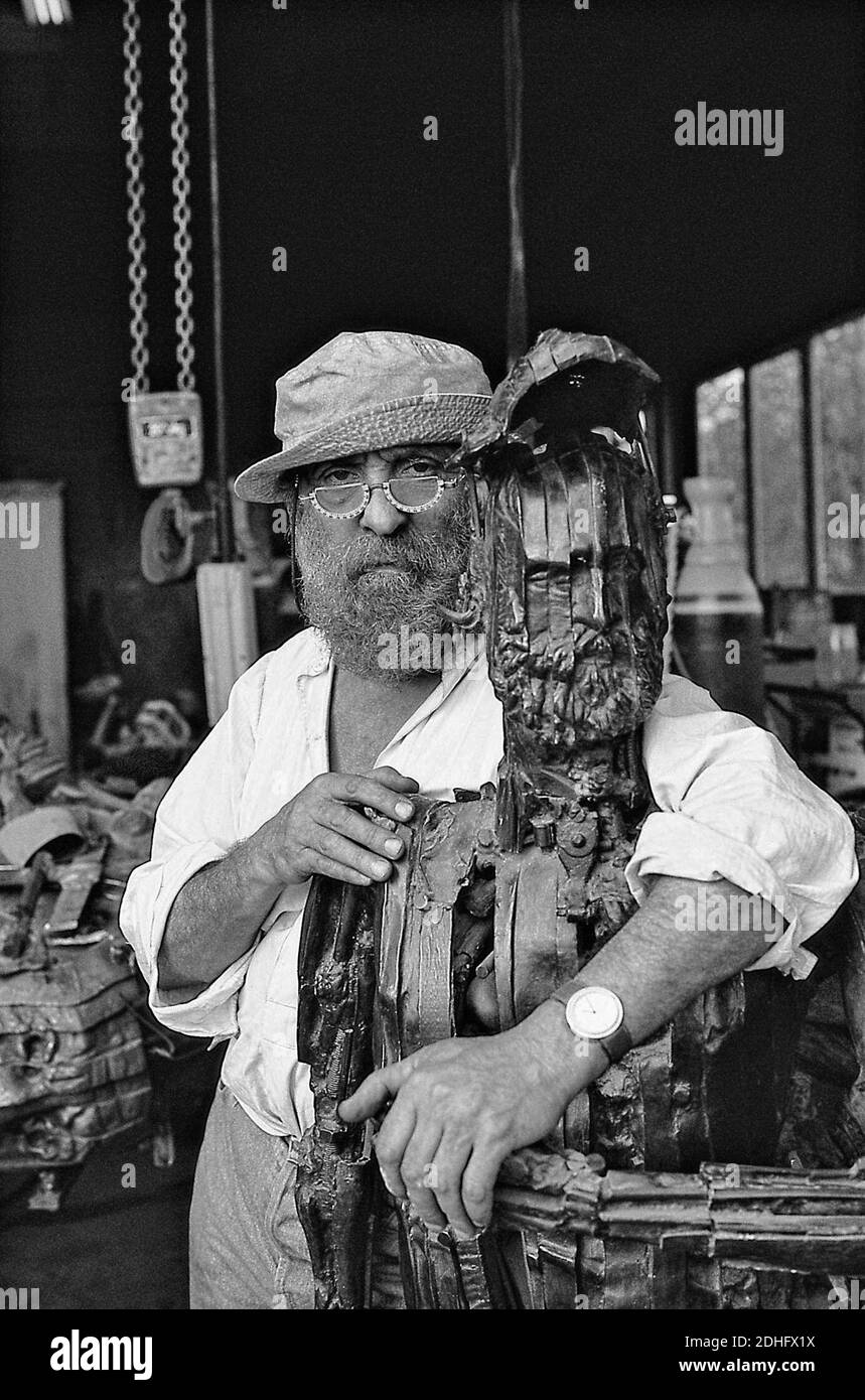 File photo of sculptor Cesar pictured in his workshop in Paris, France ...