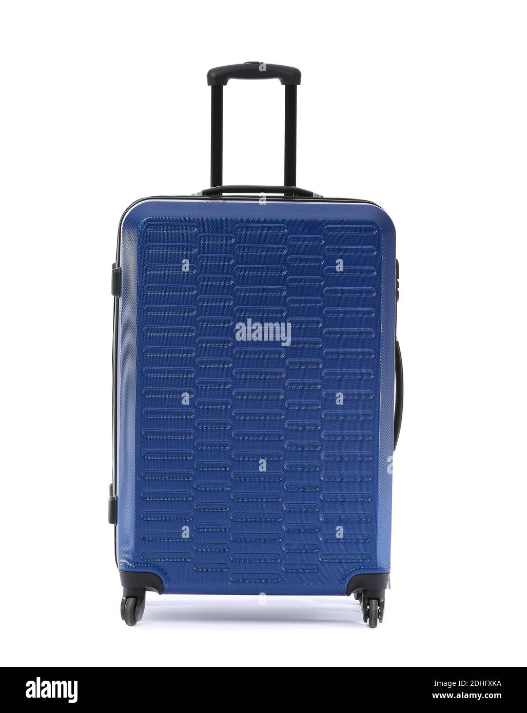 Packed suitcase on white background Stock Photo - Alamy