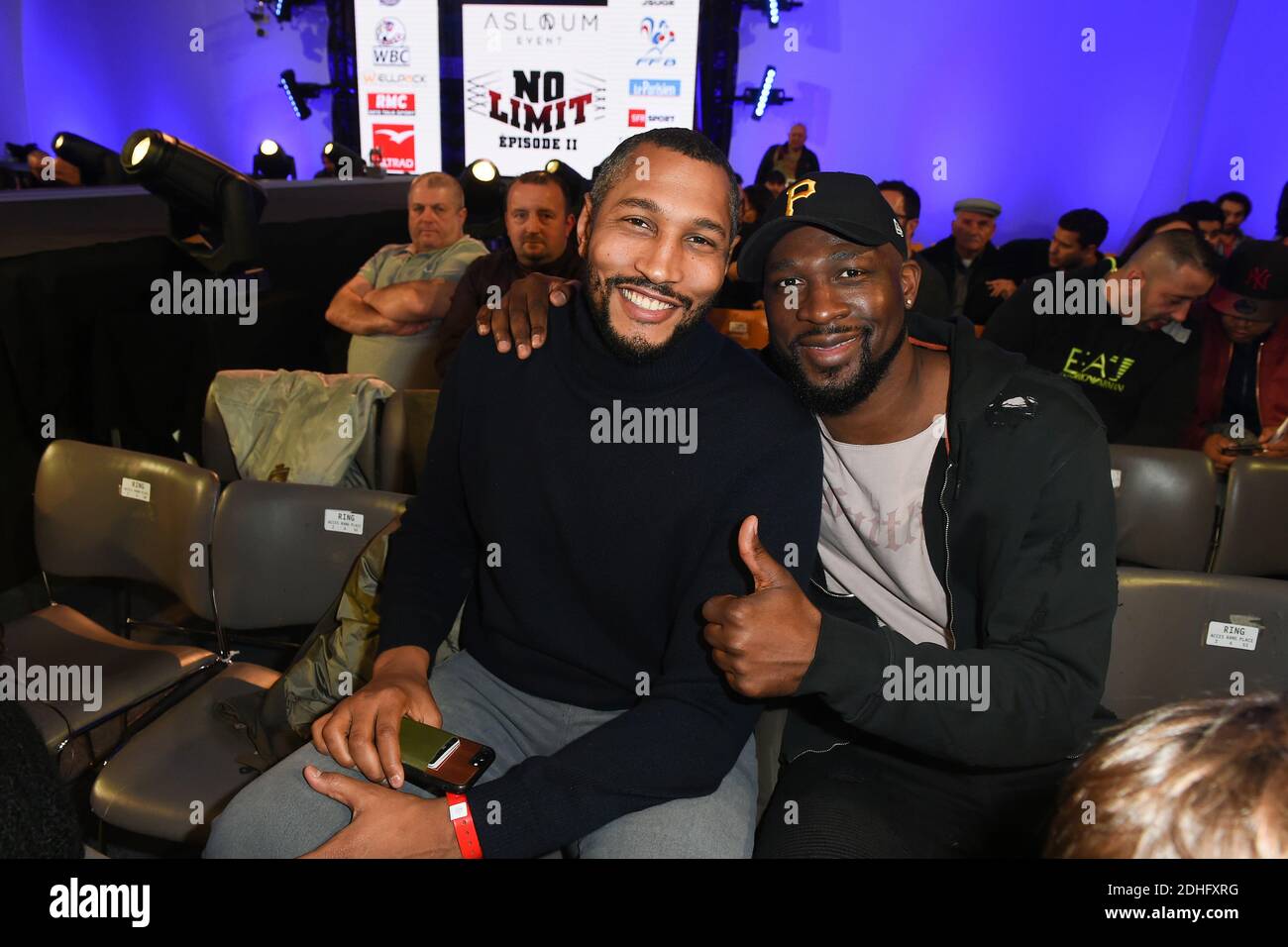 Boris Diaw attends the international Boxing at Salle Marcel Cerdan on ...