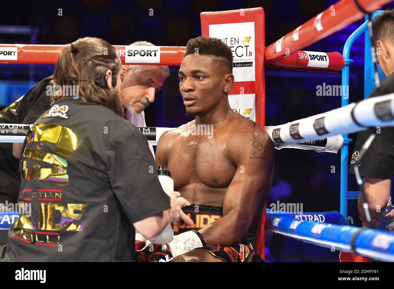 Christian Mbilli and during the international Boxing at Salle Marcel ...