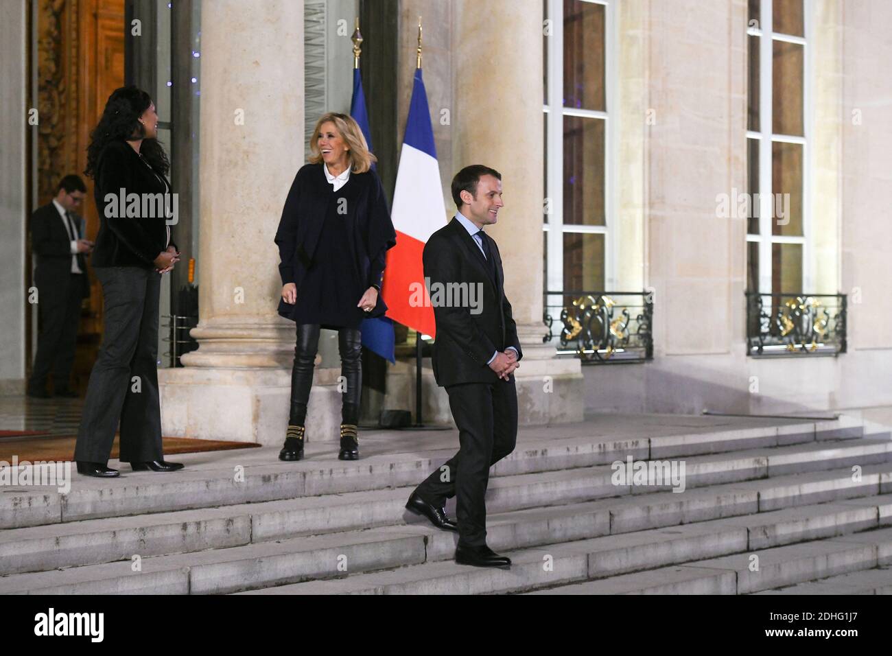 French President Emmanuel Macron and his wife Brigitte host the 2017 ...
