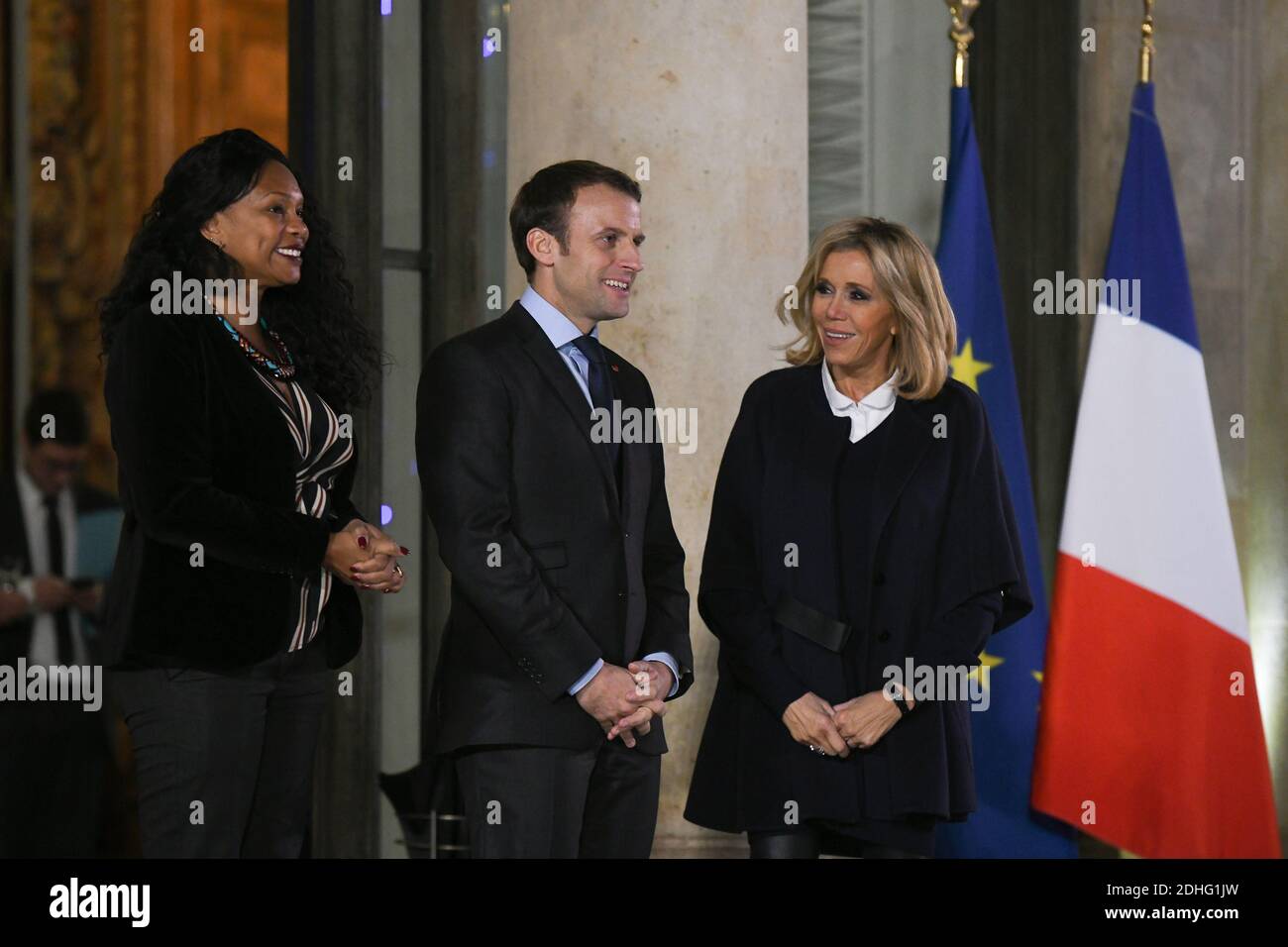 French President Emmanuel Macron and his wife Brigitte host the 2017 ...