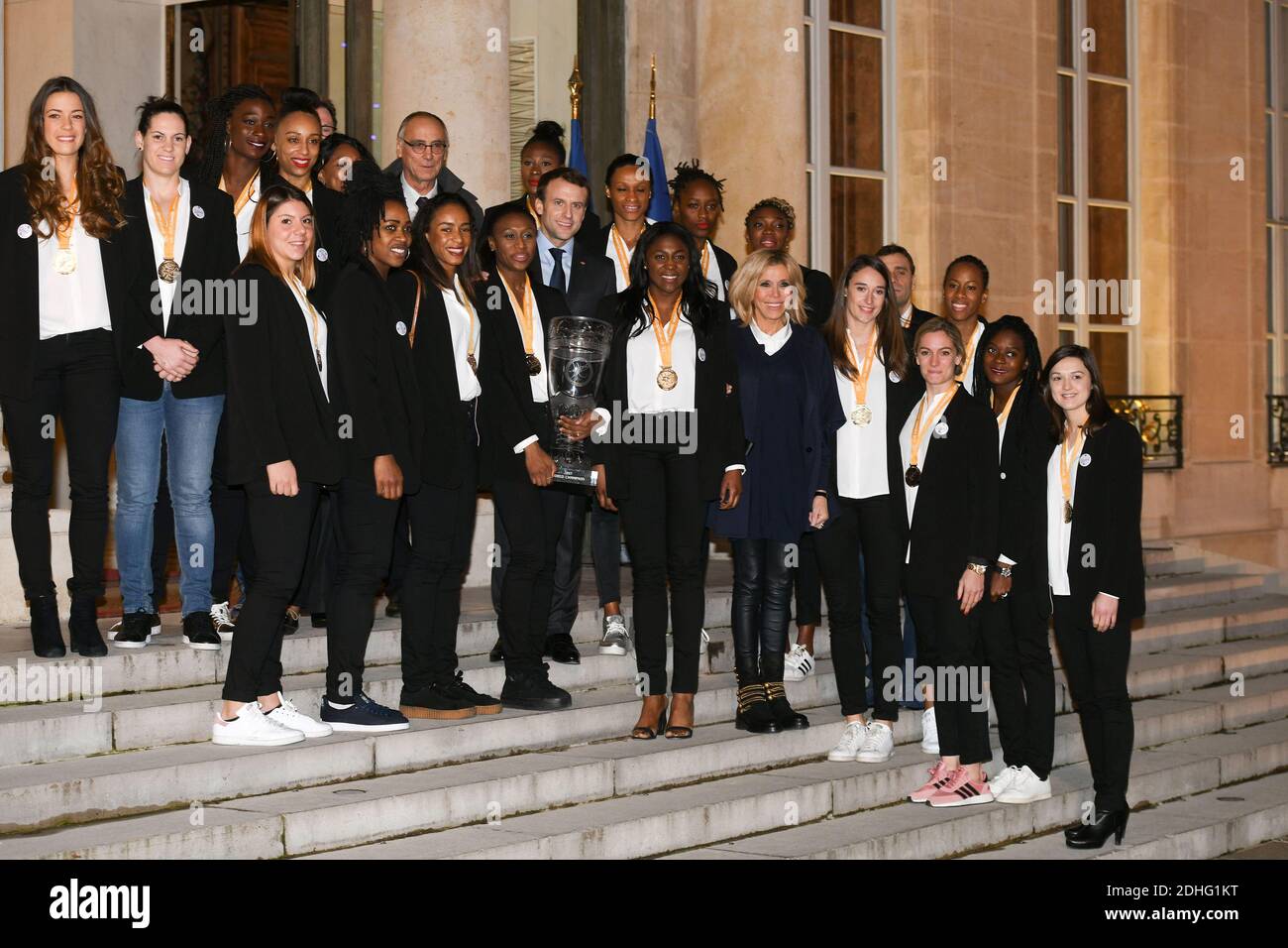 French President Emmanuel Macron and his wife Brigitte host the 2017 ...
