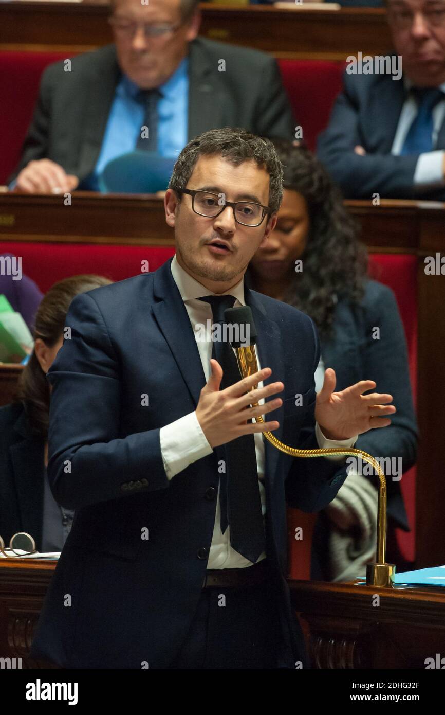 Gerald Darmanin at National Assembly, France, December 19, 2017. Photo ...