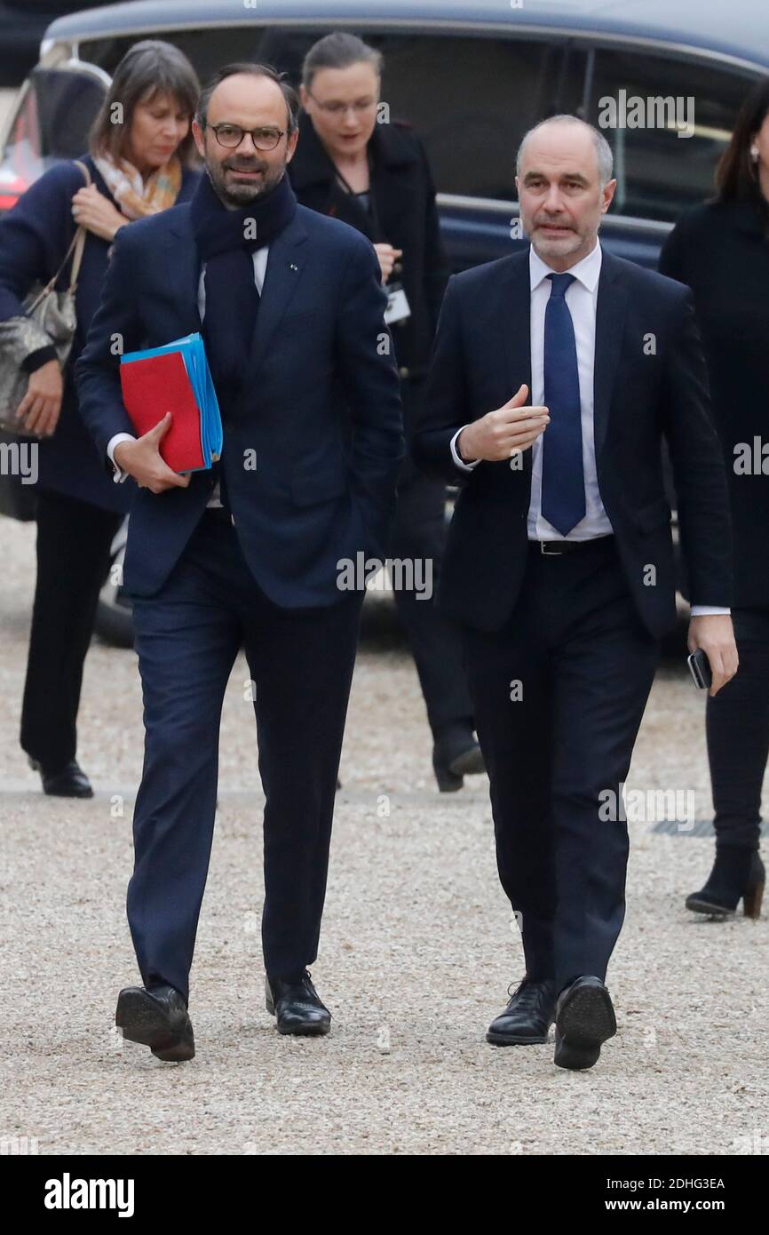 Prime Minister Edouard Philippe and Gilles Boyer arriving for the ...