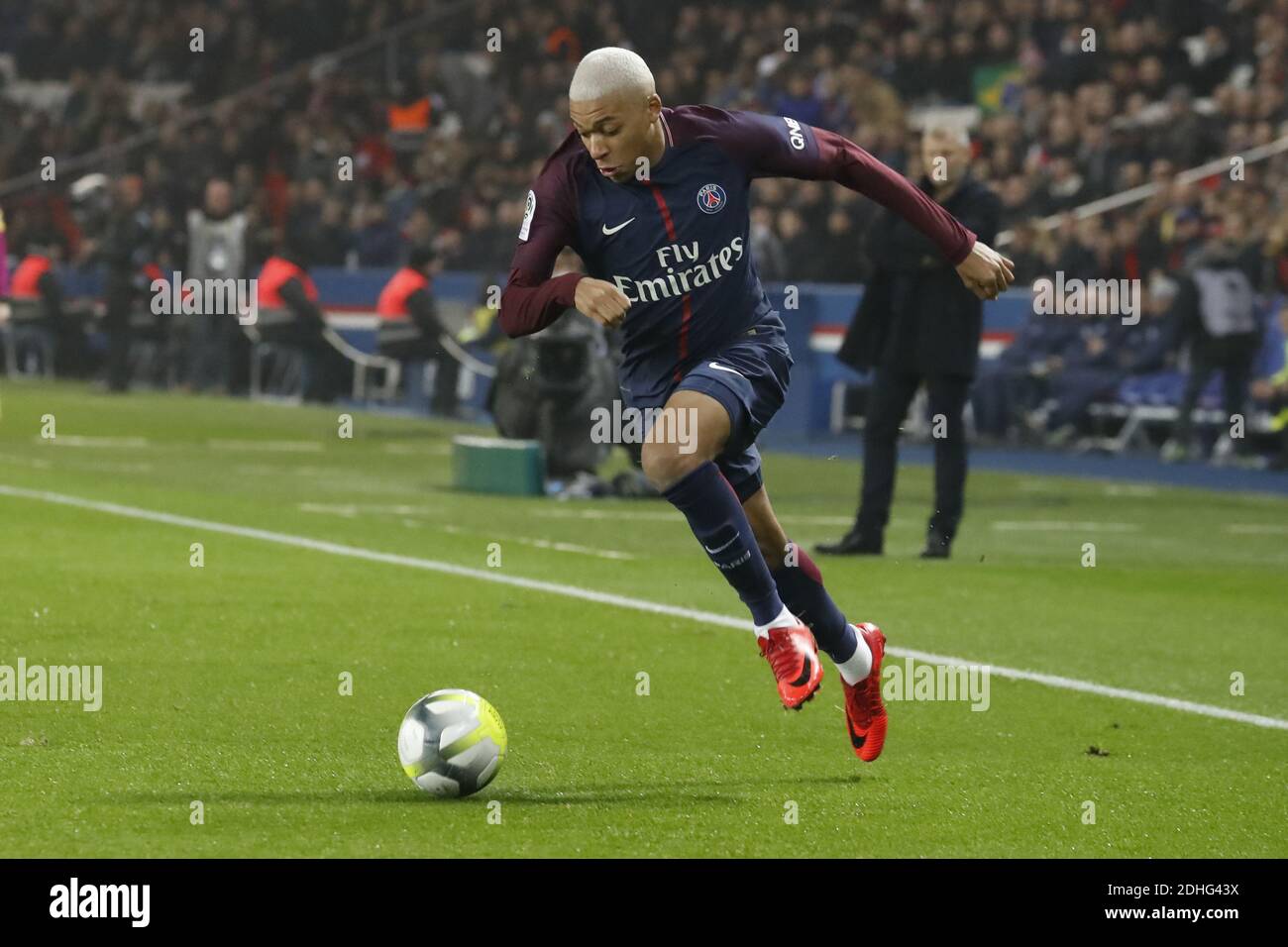 PSG's Kylian Mbappe during the Ligue 1 Paris Saint-Germain (PSG) v Caen ...