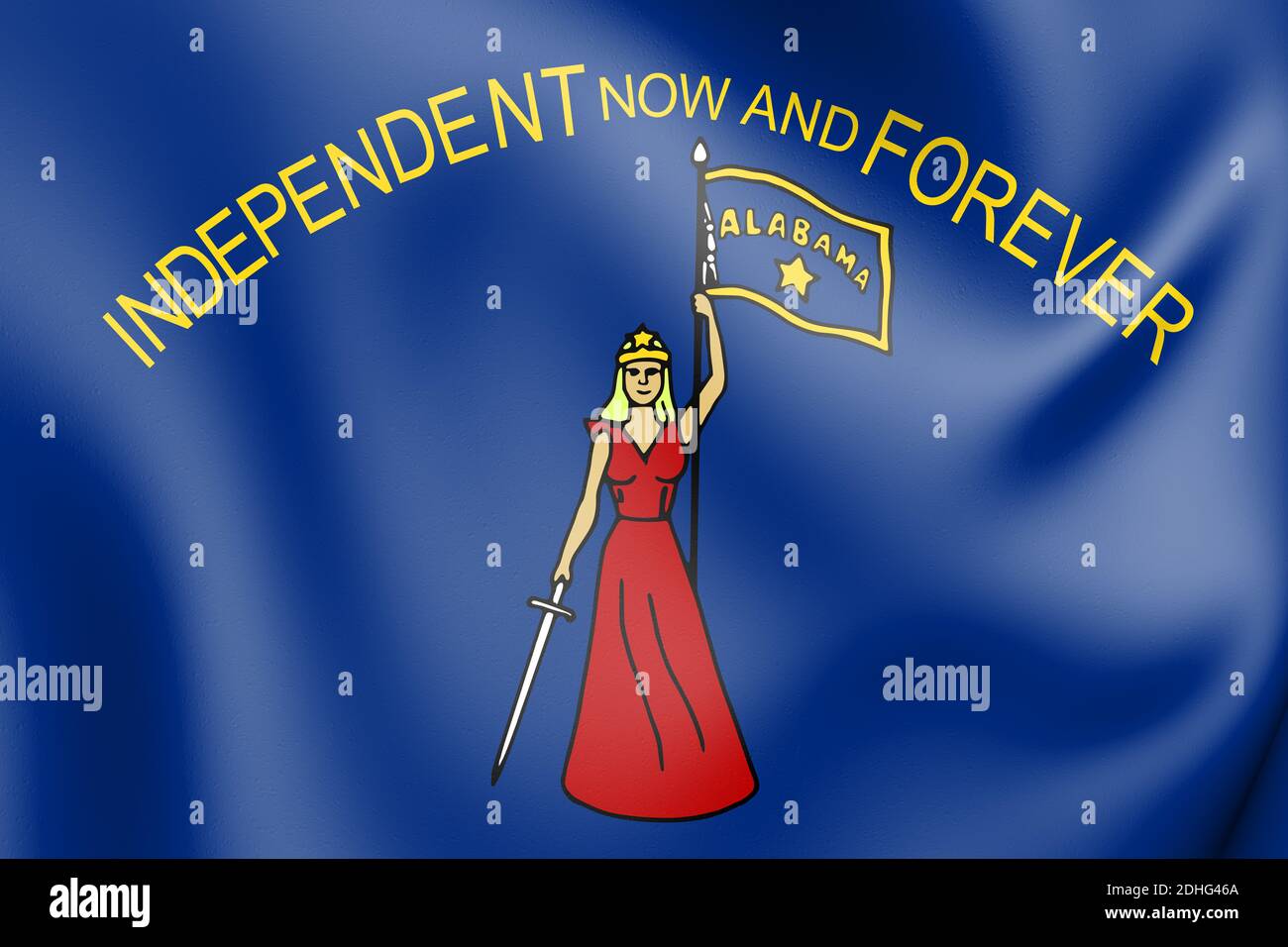 3D Flag of Alabama (1861), USA. 3D Illustration Stock Photo - Alamy