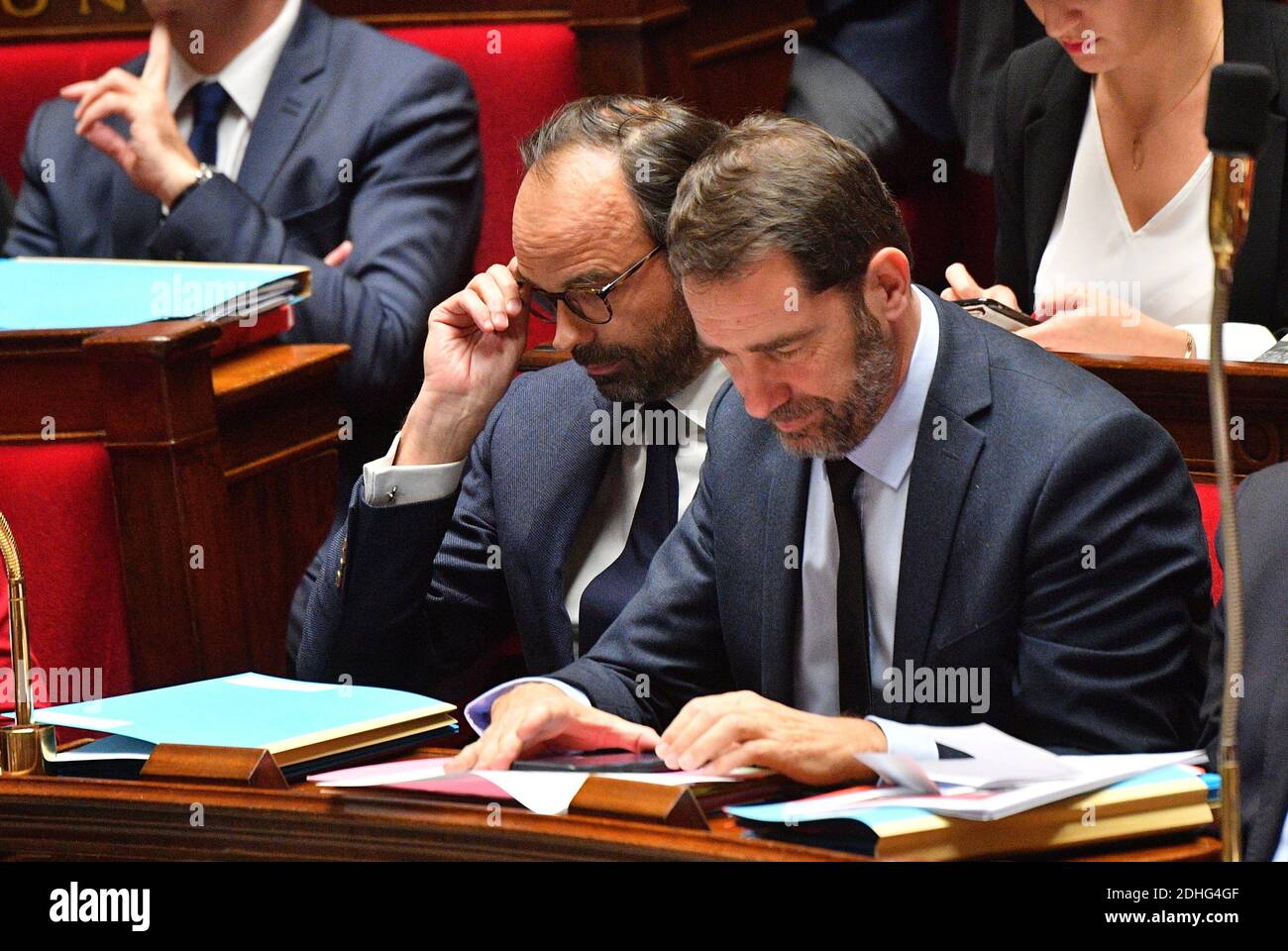 Edouard Philippe, Christophe Castaner during questions time at the ...