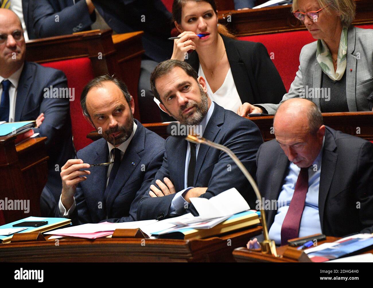 Edouard Philippe, Christophe Castaner during questions time at the ...