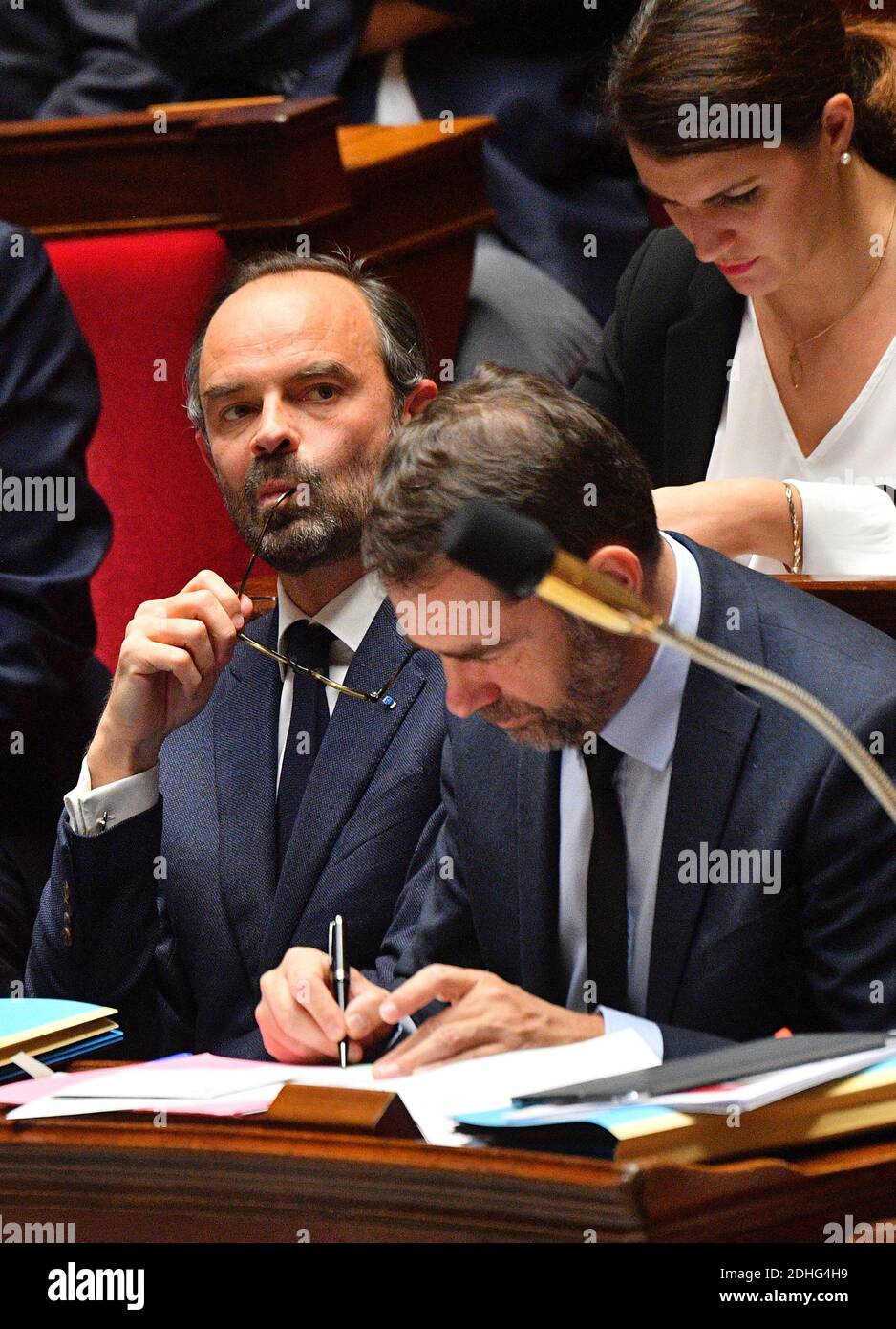 Edouard Philippe, Christophe Castaner during questions time at the ...