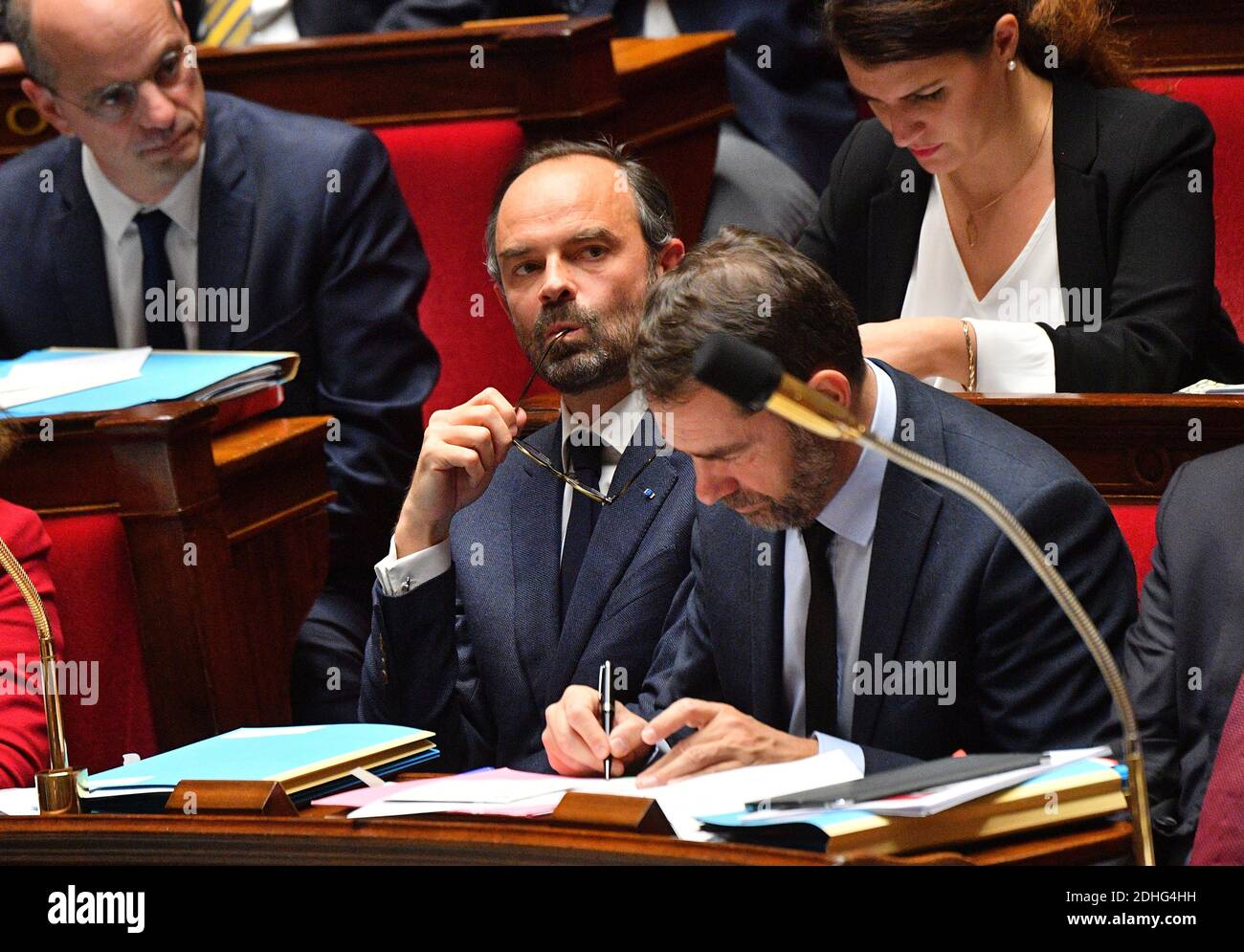 Edouard Philippe, Christophe Castaner during questions time at the ...