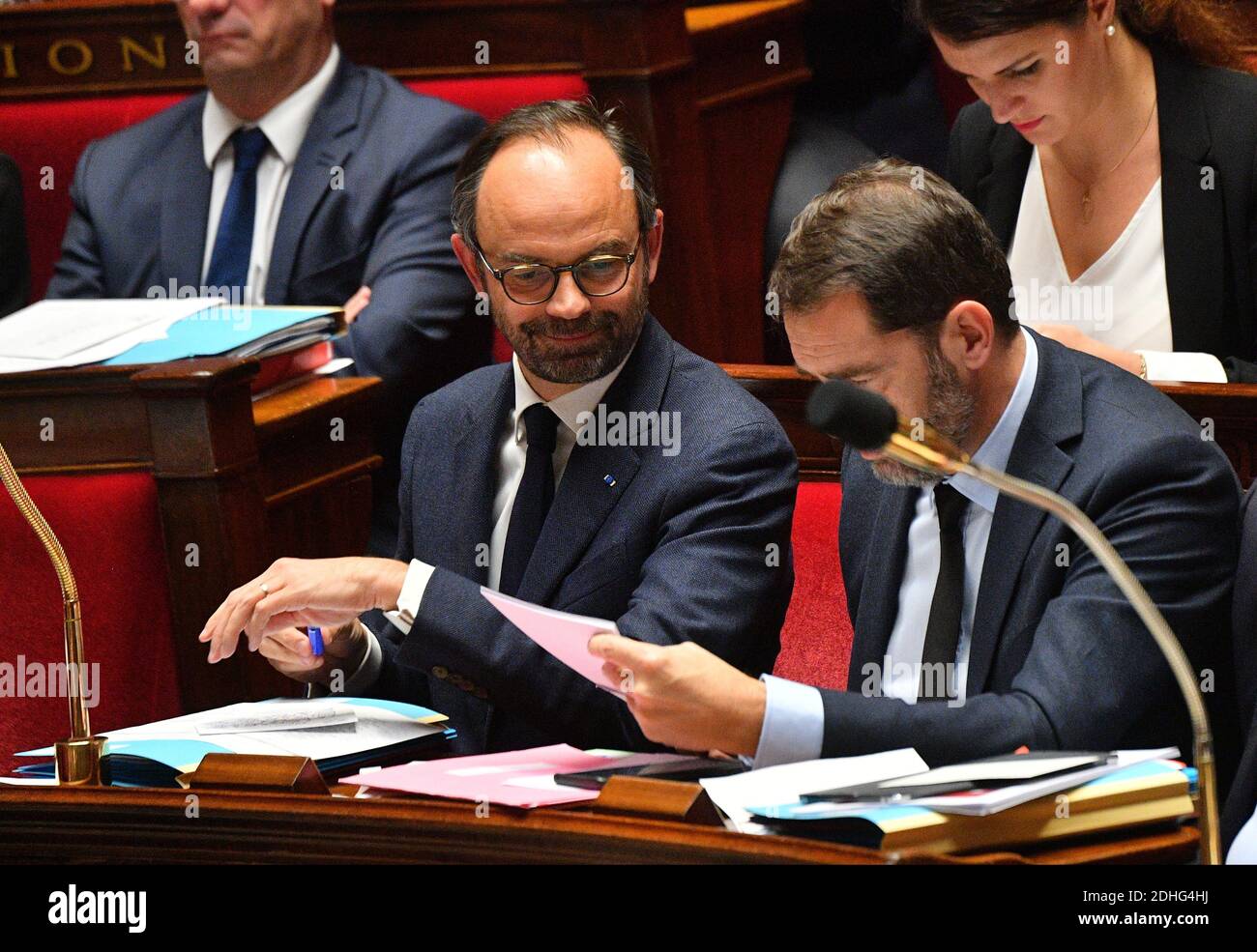 Edouard Philippe, Christophe Castaner during questions time at the ...