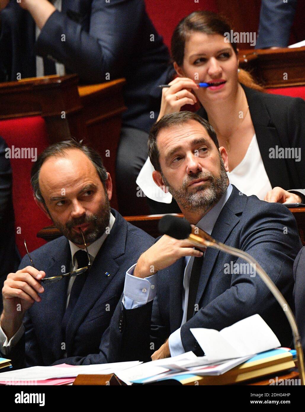 Edouard Philippe, Christophe Castaner during questions time at the ...